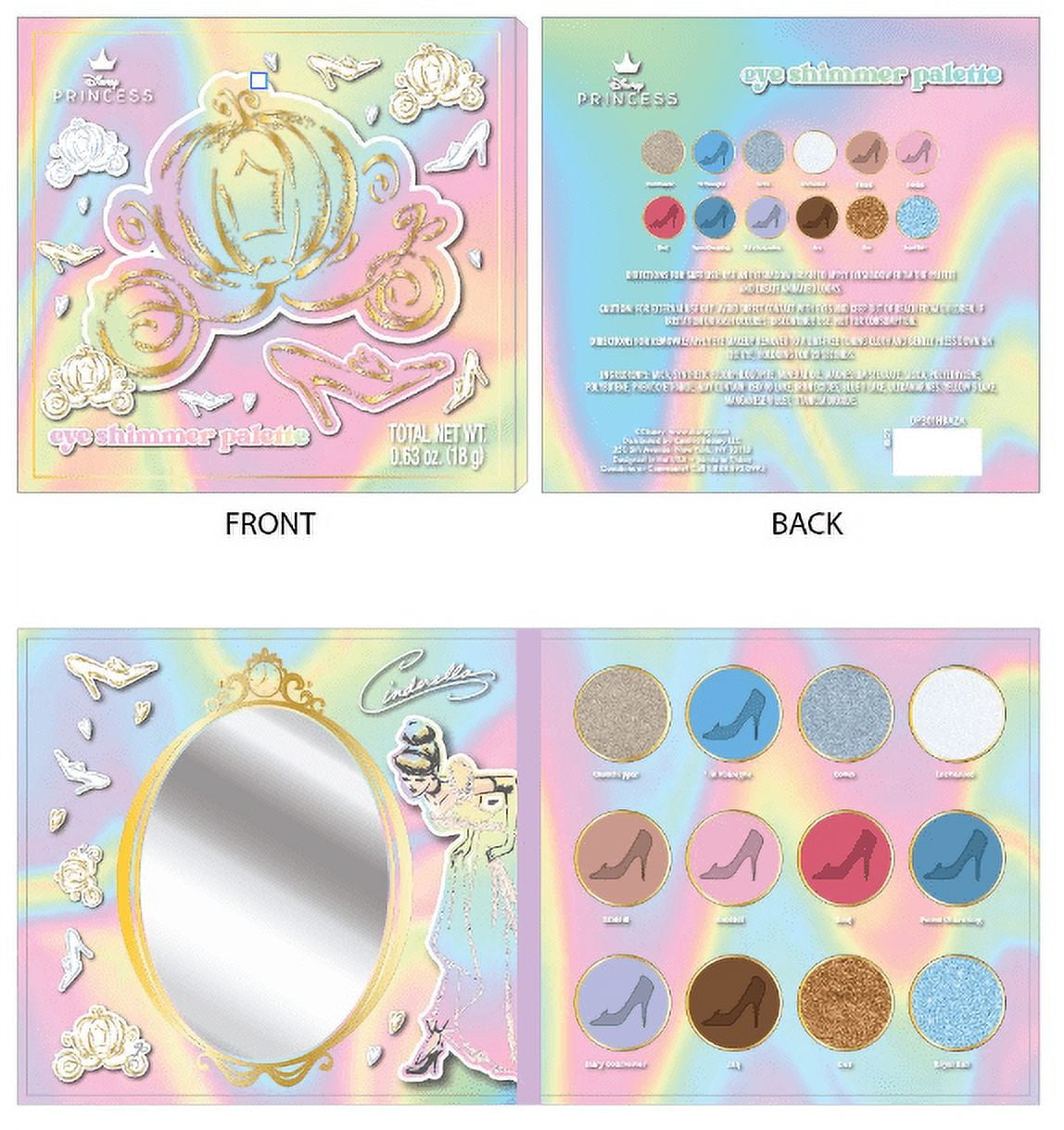 Disney Princess Eyeshadow Pallet, Cinderella, 12 Colors, 18g - Walmart.com