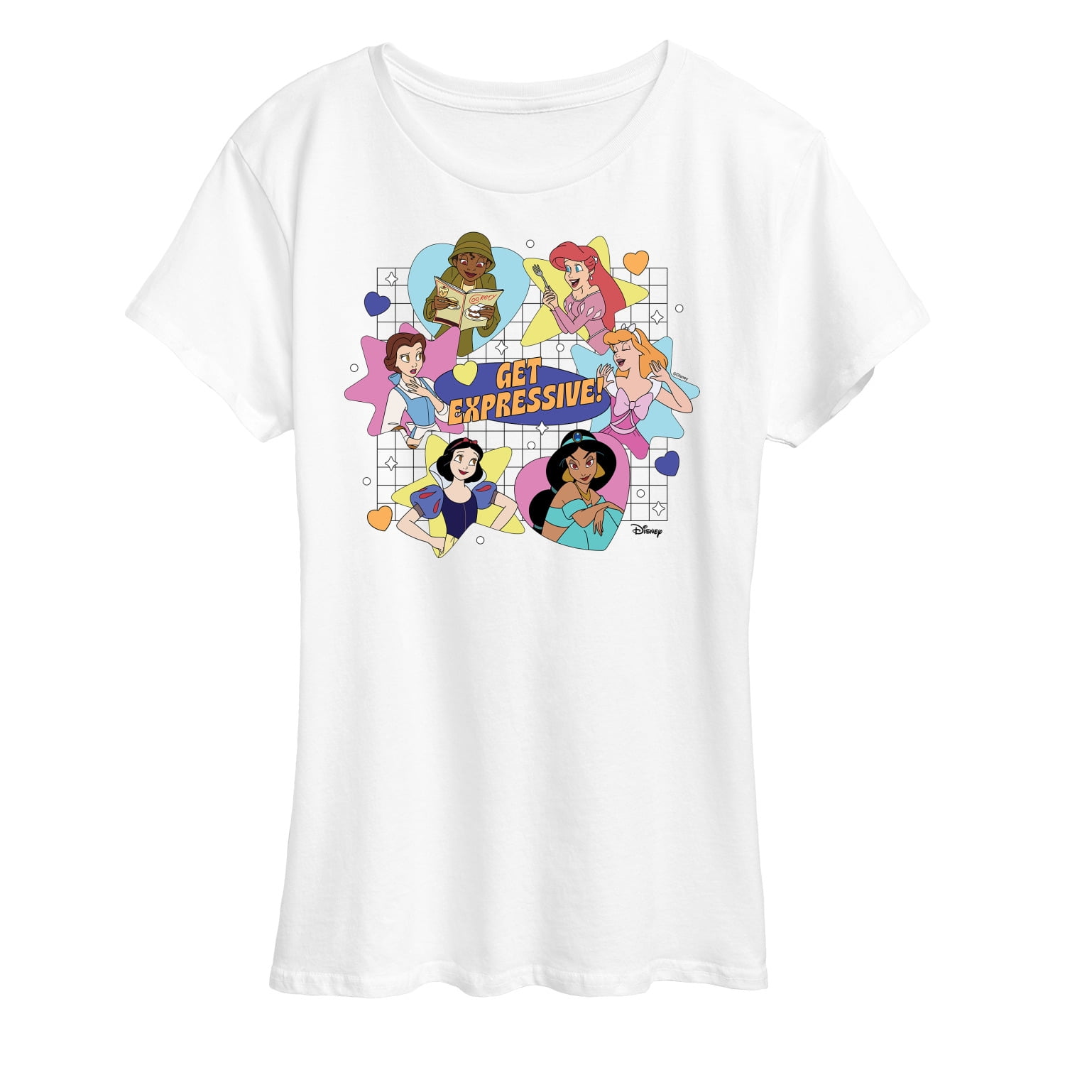 Disney Princess - Get Expressive - Women's Short Sleeve Graphic T-Shirt ...
