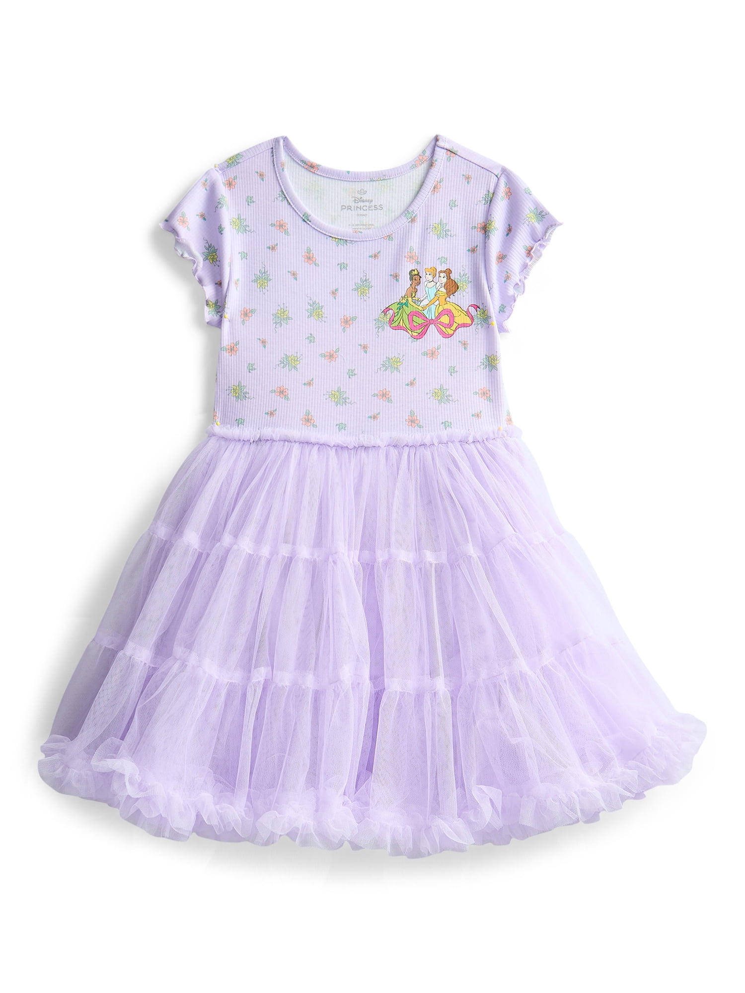 Disney Princess Girls' Graphic Tutu Dress with Short Sleeves, Sizes 4 ...