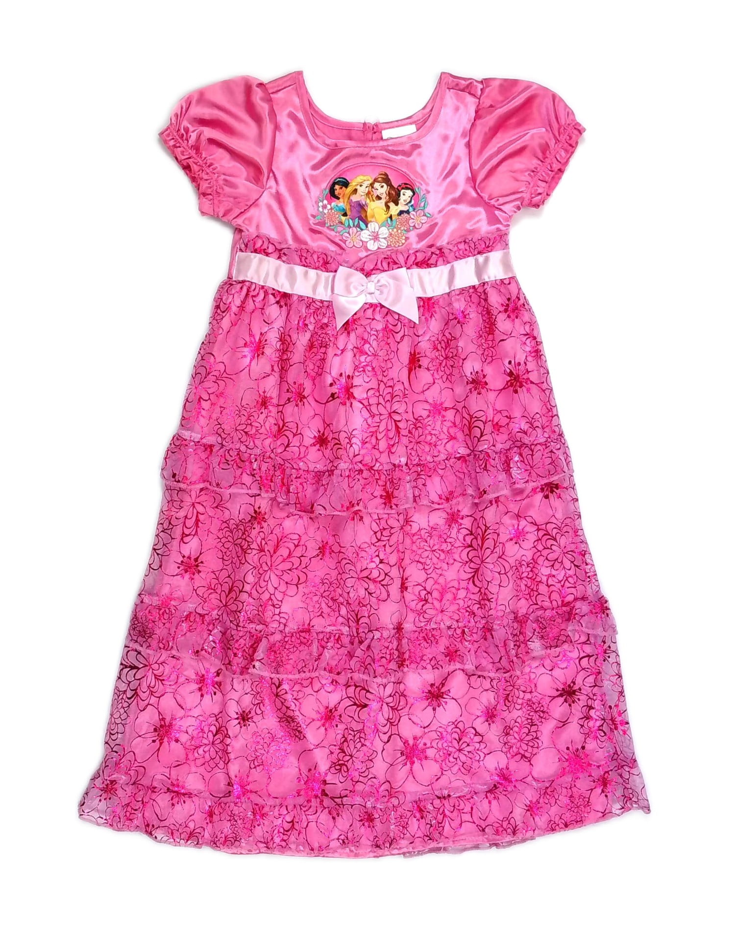 Disney Princess Girl's Pink Floral Tulle Fancy Nightgown, Gown, Size 2 ...