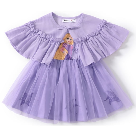 Disney Princess Girls Dresses Rapunzel Graphic Mesh Strappy Dress with ...