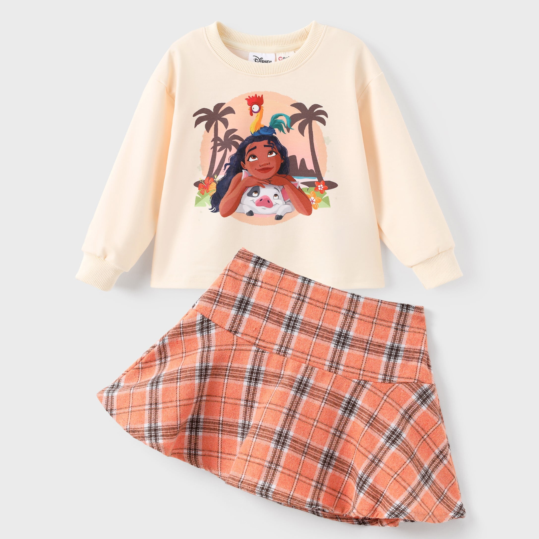 Disney Princess Girls Dresses Sets Moana Graphic Long Sleeve Crop ...