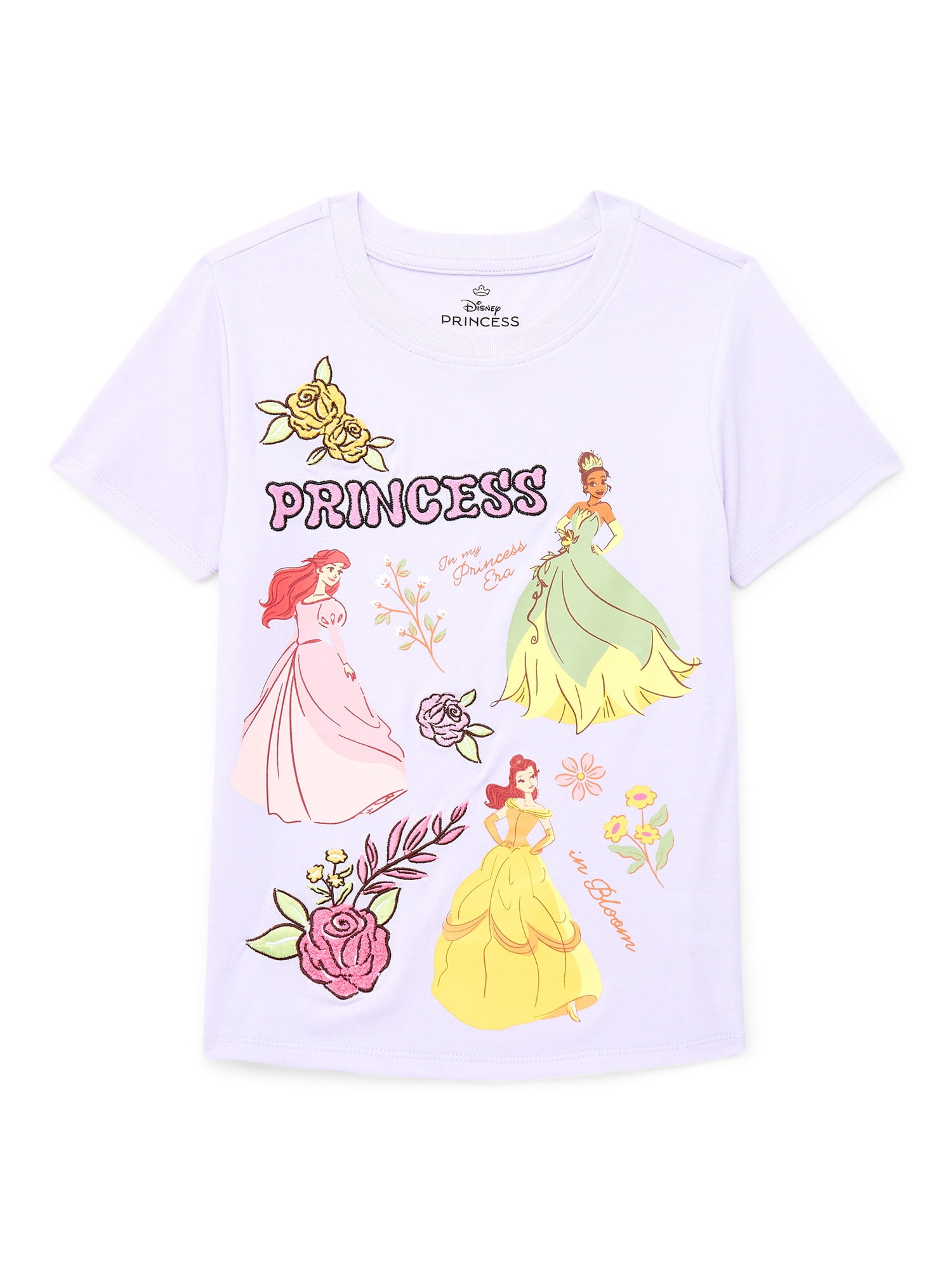Disney Princess Girls Embroidered Graphic T-Shirt, Sizes 4-16 - Walmart.com