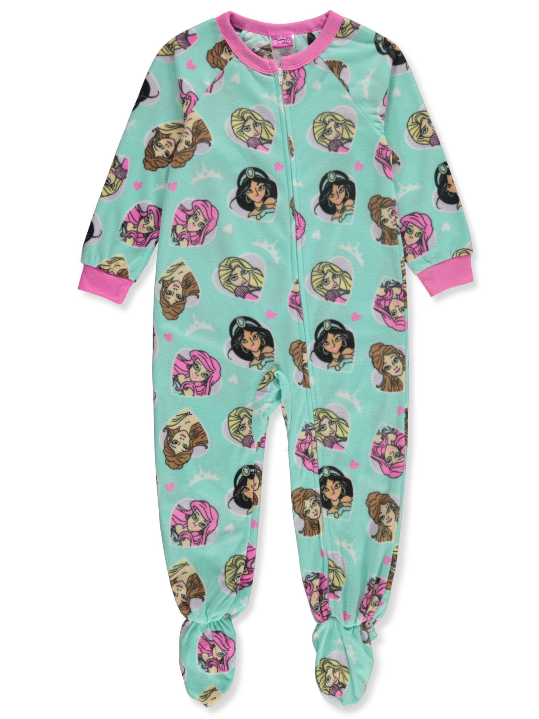 Disney Princess Girls' Footed Fleece Coveralls - aqua, 3t (Toddler ...