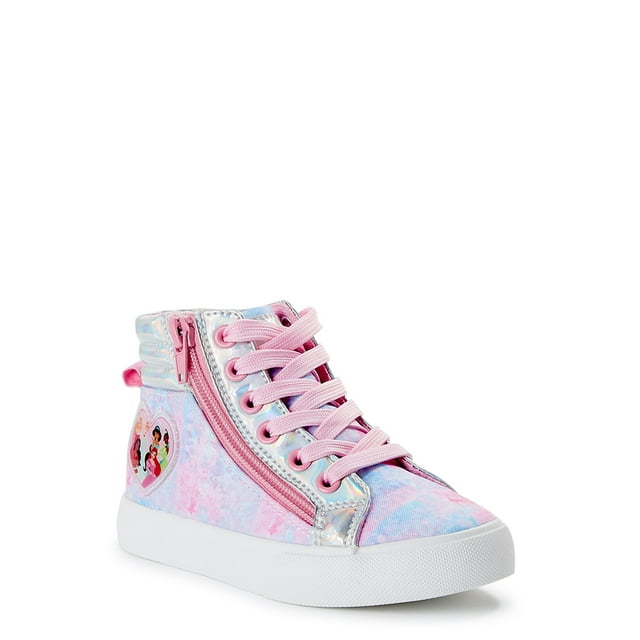 Disney Princess Girls High Top Lace-Up Sneakers with Printed Upper ...