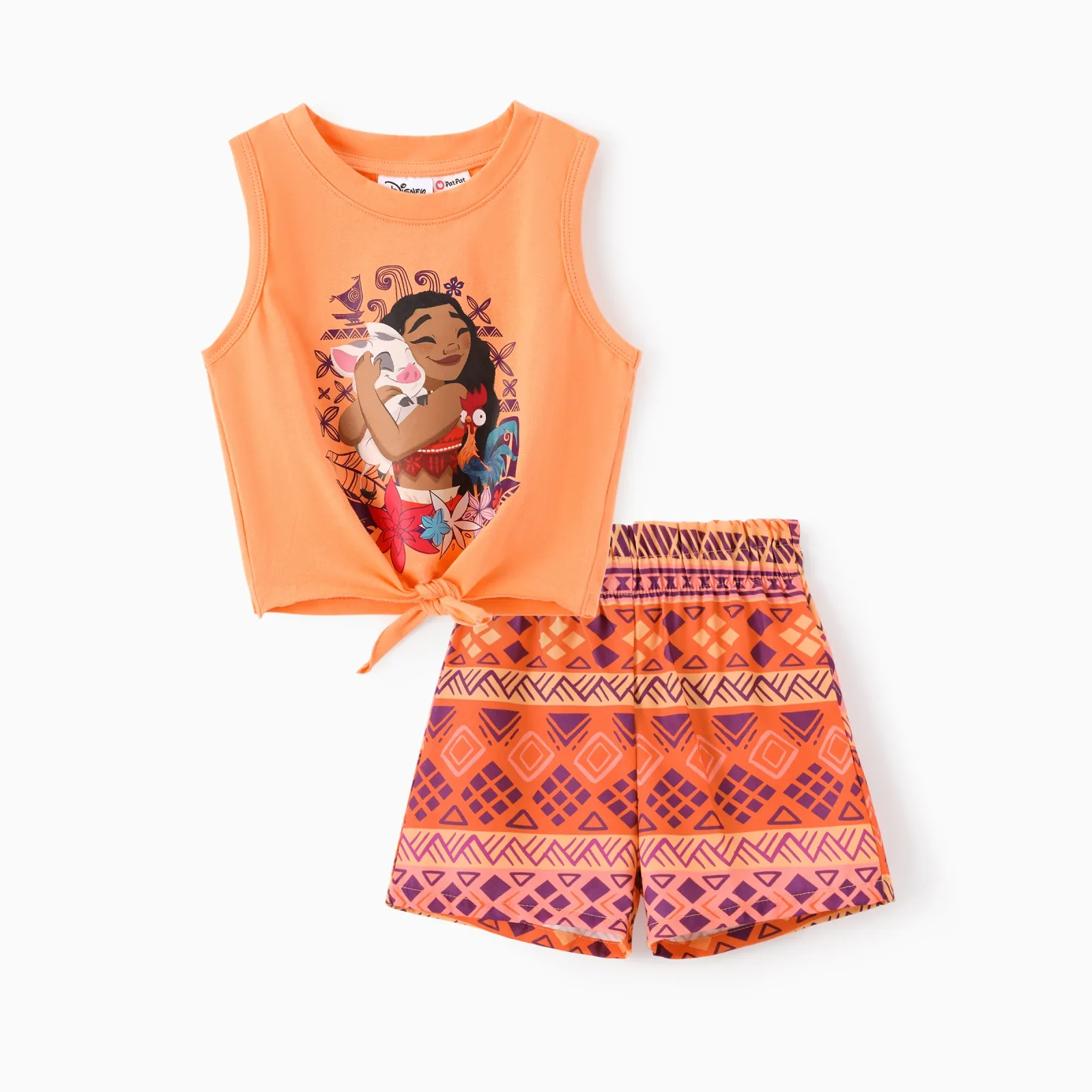 Disney Princess Girls Moana Graphic Tee Tank Top and Shorts Bottoms 2 ...