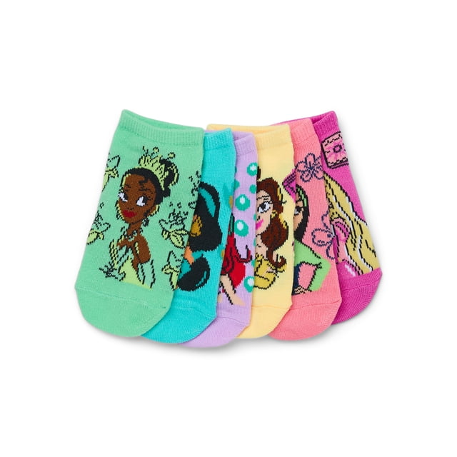 Disney Princess Girls No-Show Socks, 6-Pack, Sizes S-L - Walmart.com