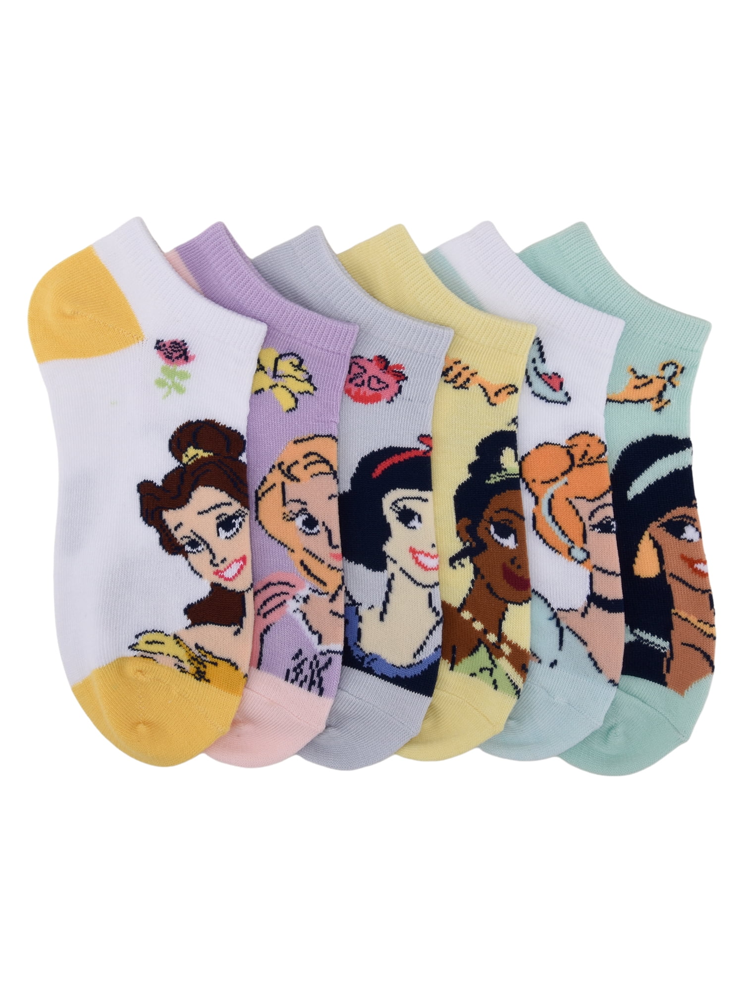 Disney Princess Girls No-Show Socks, 6-pack, Sizes S-L - Walmart.com