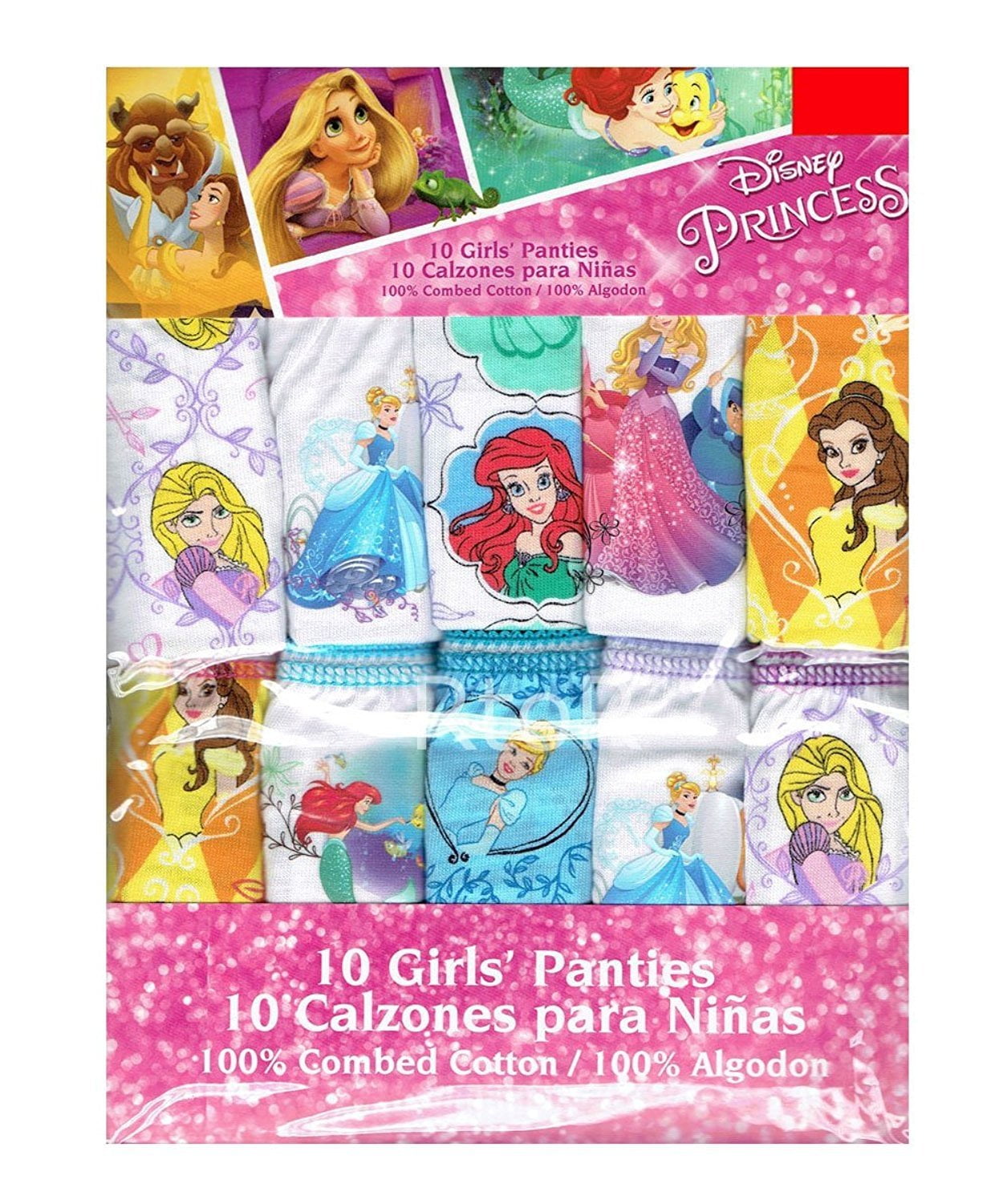 Disney Princess Girls Panties Set of 10 - Walmart.com
