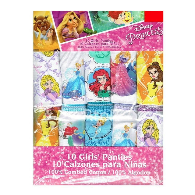 Disney Princess Girls Panties Set of 10 - Walmart.com