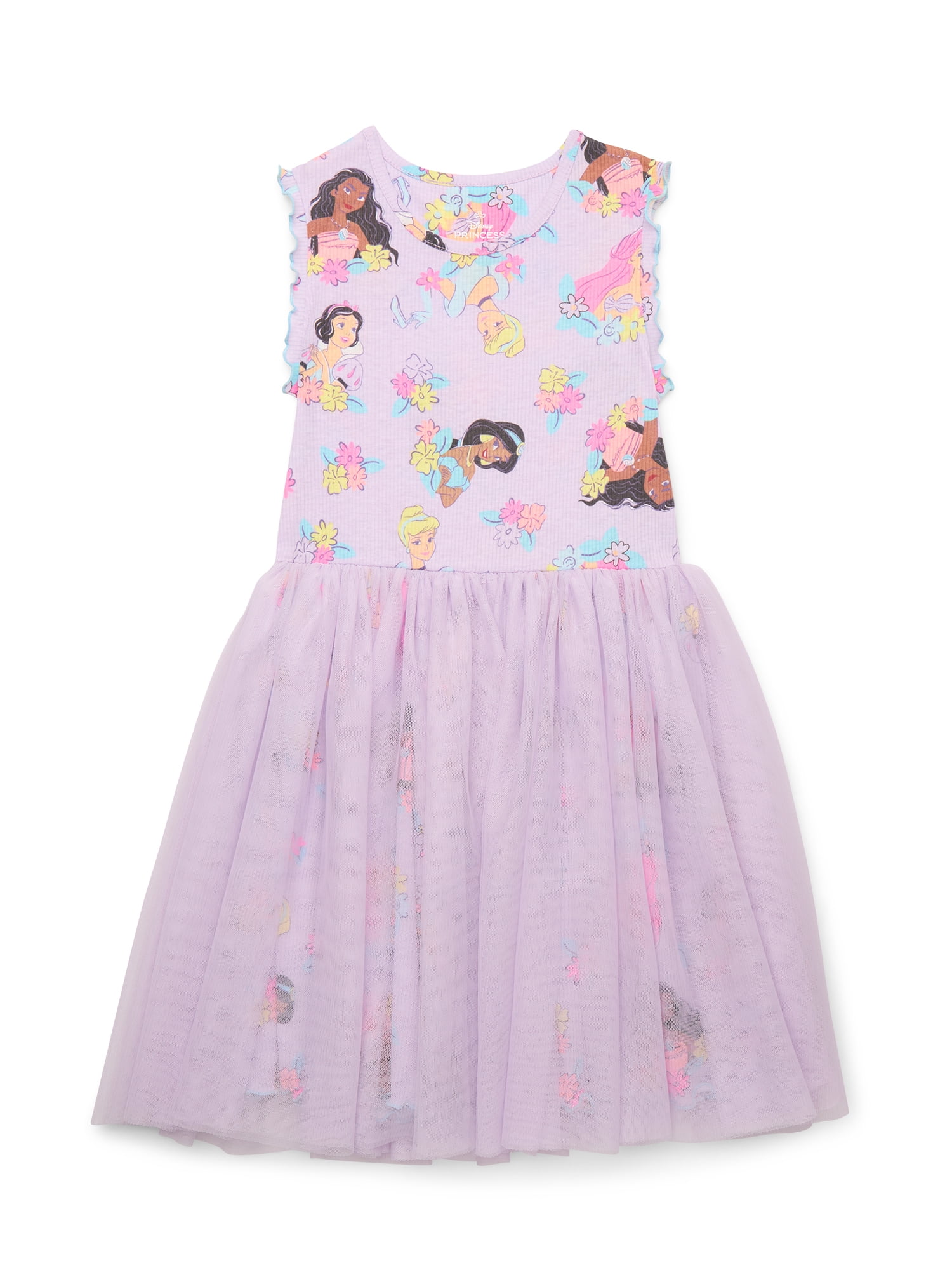 Disney Princess Girls Printed Tank Tulle Overlay Dress, Sizes 4-12 ...