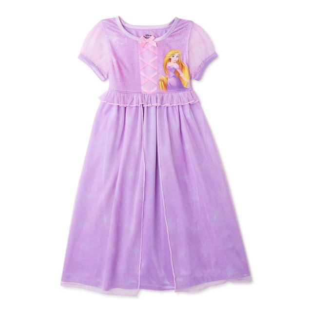 Disney Princess Girls Rapunzel Pajama Nightgown with Short Sleeves ...