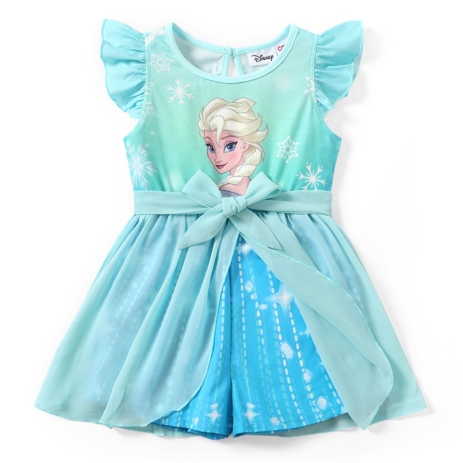 Disney Princess Girls Romper, Frozen Elsa Jumpsuit with Tulle Skirt ...
