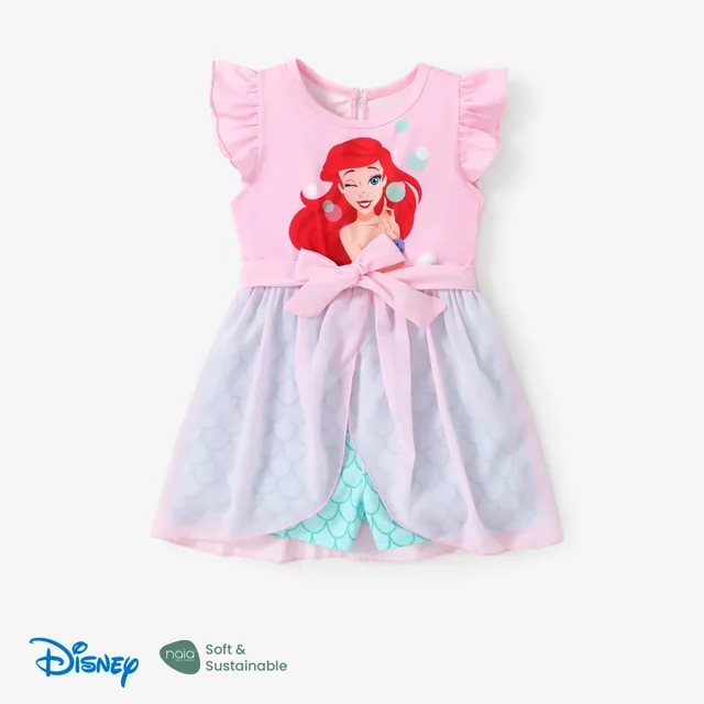 Disney Princess Girls Romper Little Mermaid Ariel Graphic Jumpsuit with ...