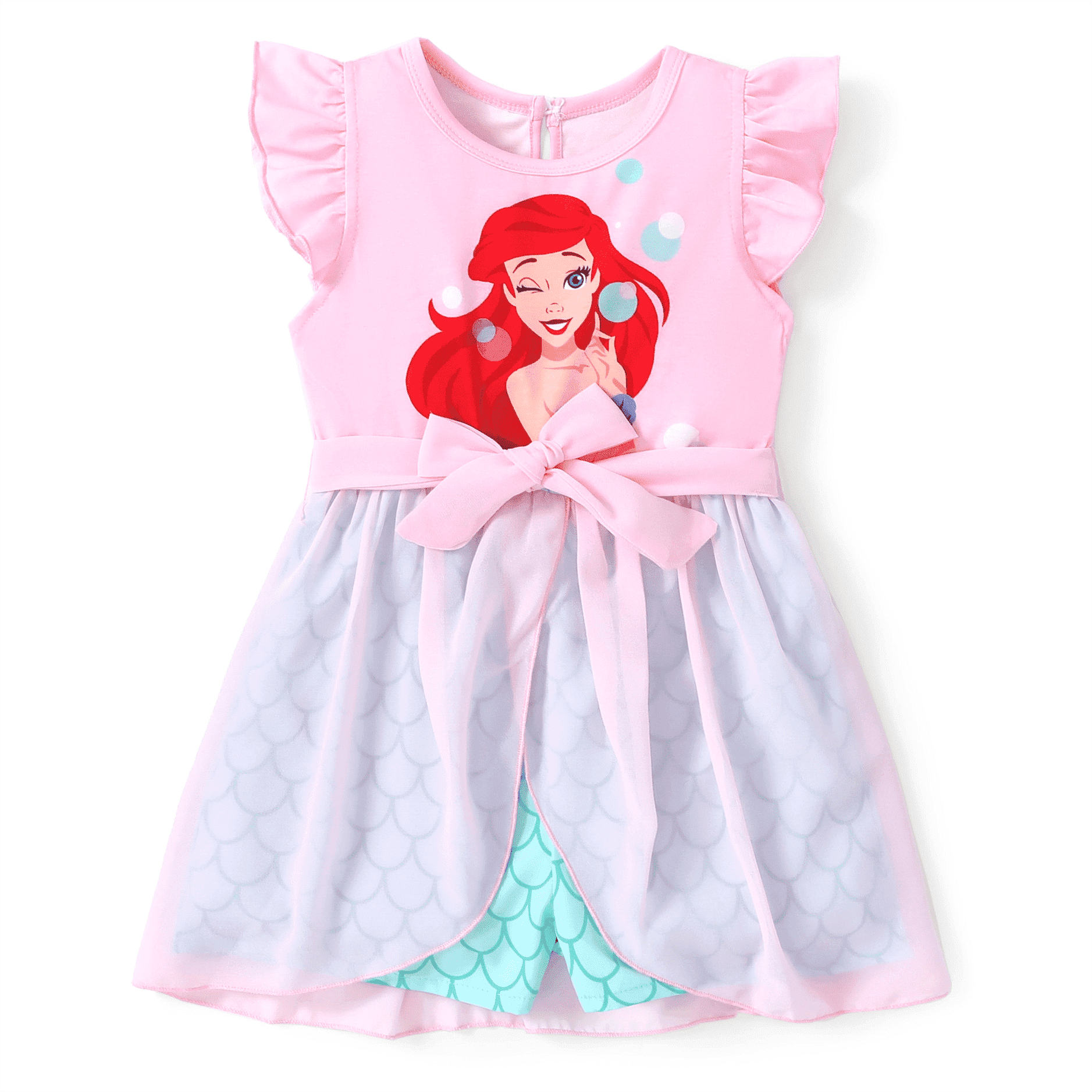 Disney Princess Toddler Girls Romper, Ariel Graphic Jumpsuit with Tulle ...