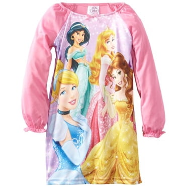 Disney Princess Girls Pajama Nightgown with Short Sleeves, Sizes 4-12 ...