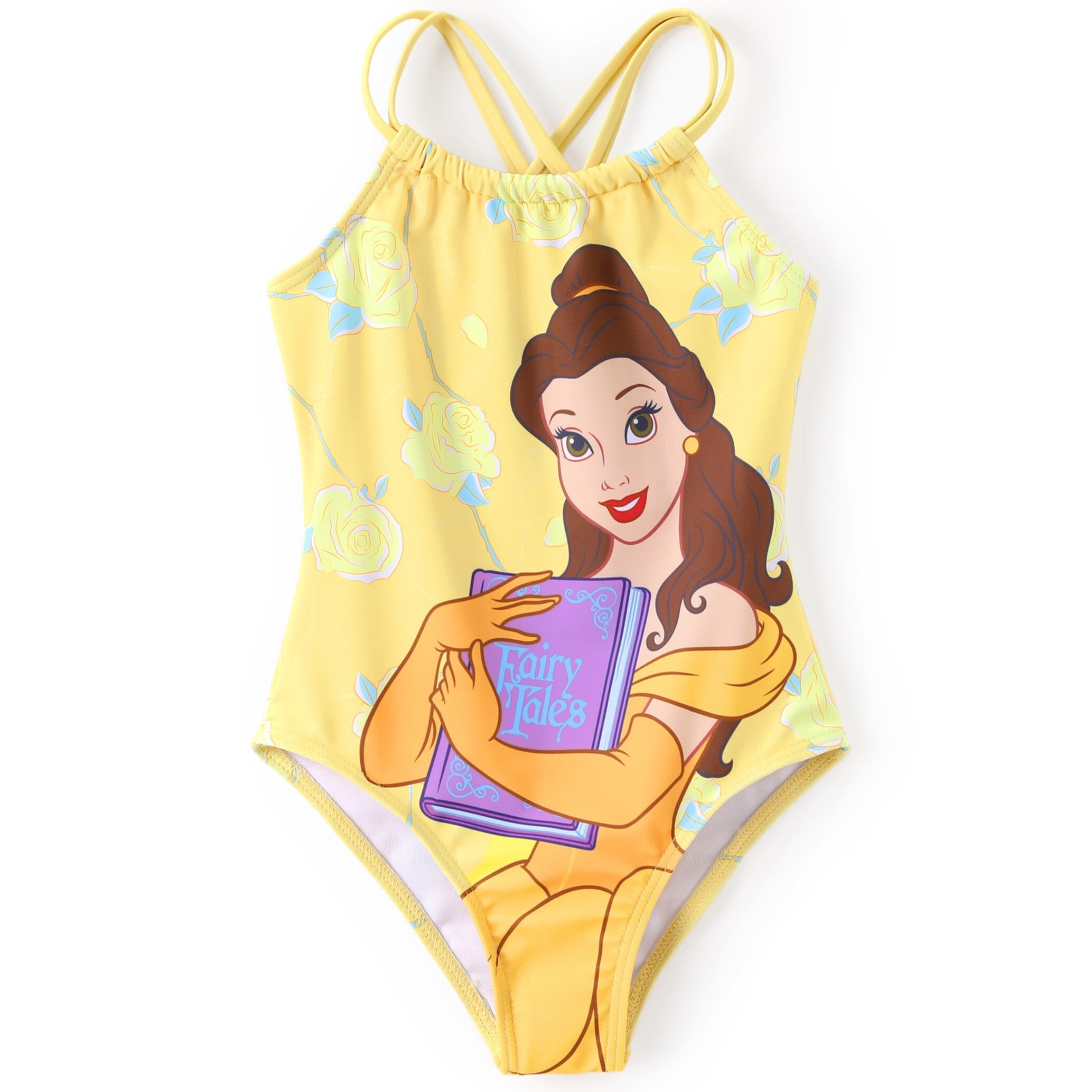 Disney Princess Girls Swimsuit Belle Graphic One Piece Bathing Suits ...