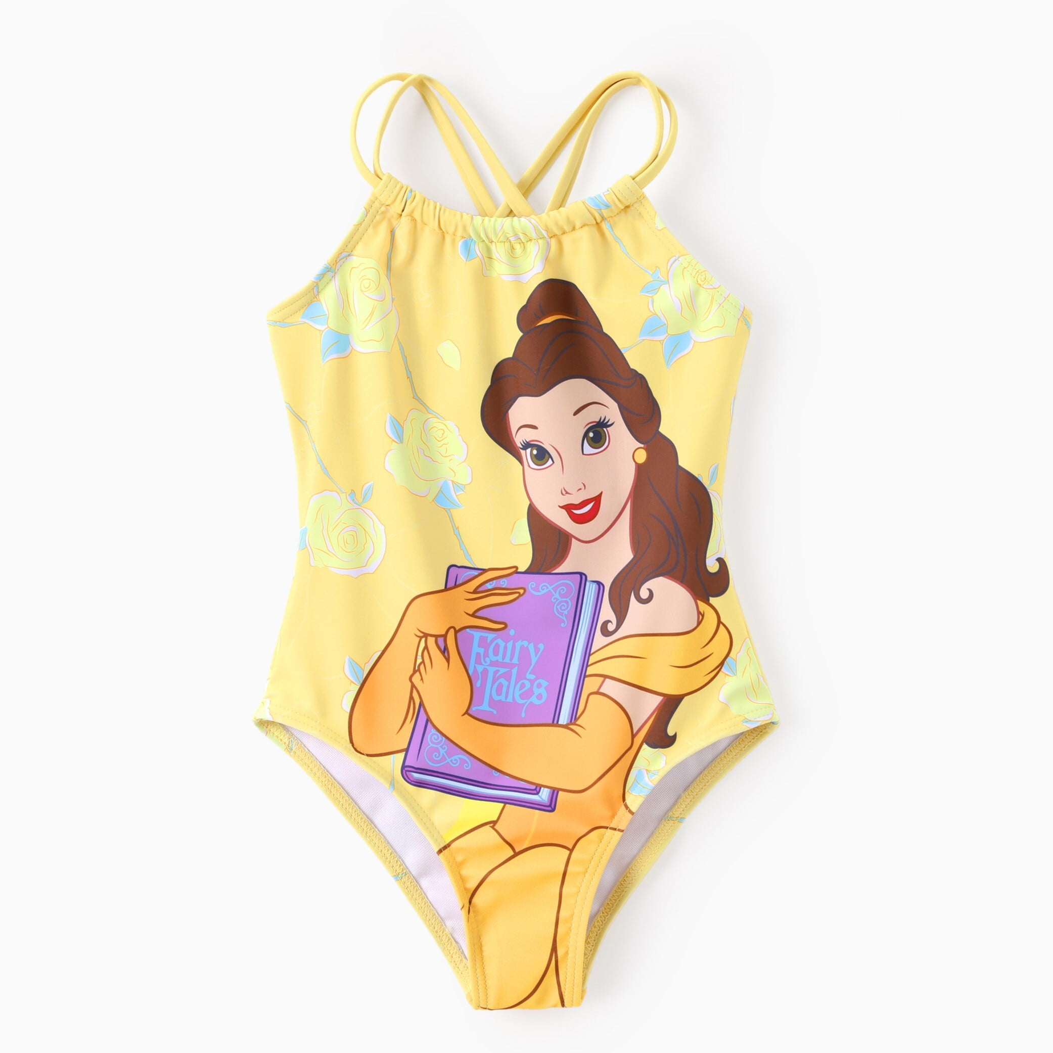 Disney Princess Girls Swimsuit Belle Graphic One Piece Bathing Suits ...