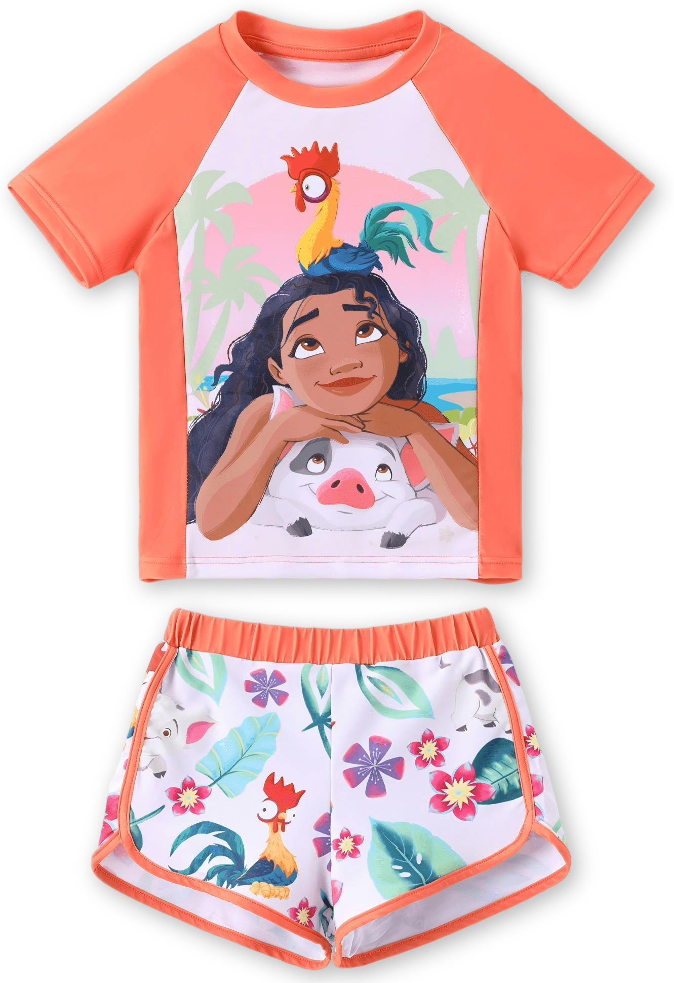 Disney Princess Girls Swimsuits Moana Graphic 2-Piece Sets Sizes 2-6 ...