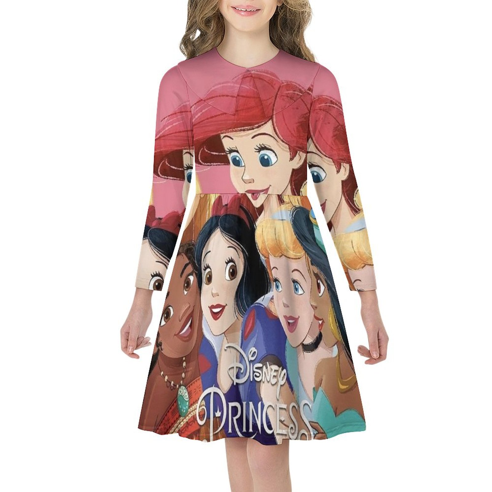 Disney Princess Girls long sleeve cartoon autumn and winter dress 110CM ...