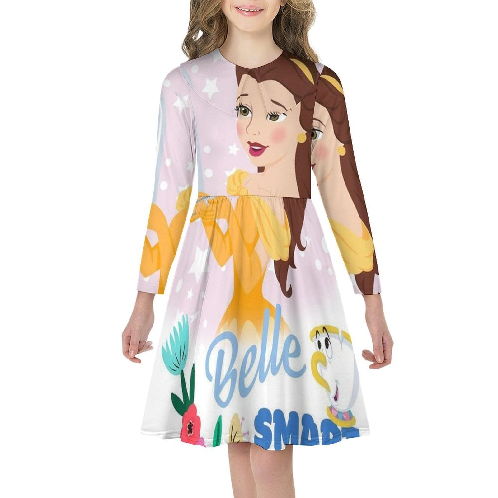 Disney Princess Girls long sleeve cartoon autumn and winter dress 120CM ...