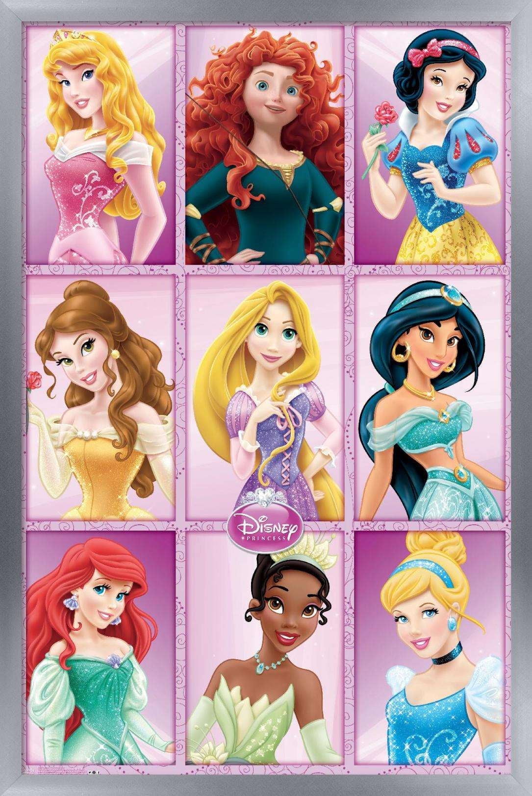 Disney Princess - Grid Wall Poster, 14.725" x 22.375", Framed - Walmart.com