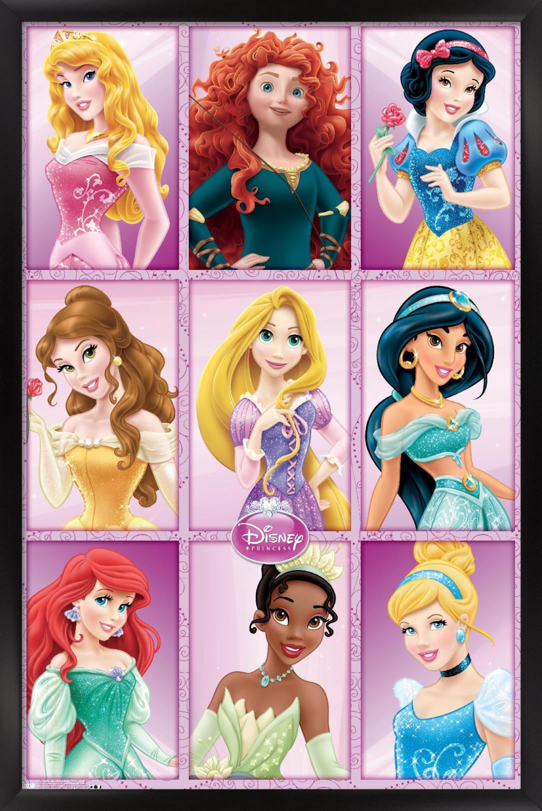 Disney Princess - Grid Wall Poster, 22.375" x 34", Framed - Walmart.com