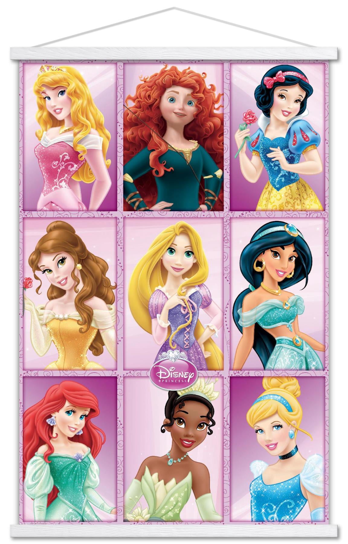Disney Princess - Grid Wall Poster with Wooden Magnetic Frame, 22.375 ...