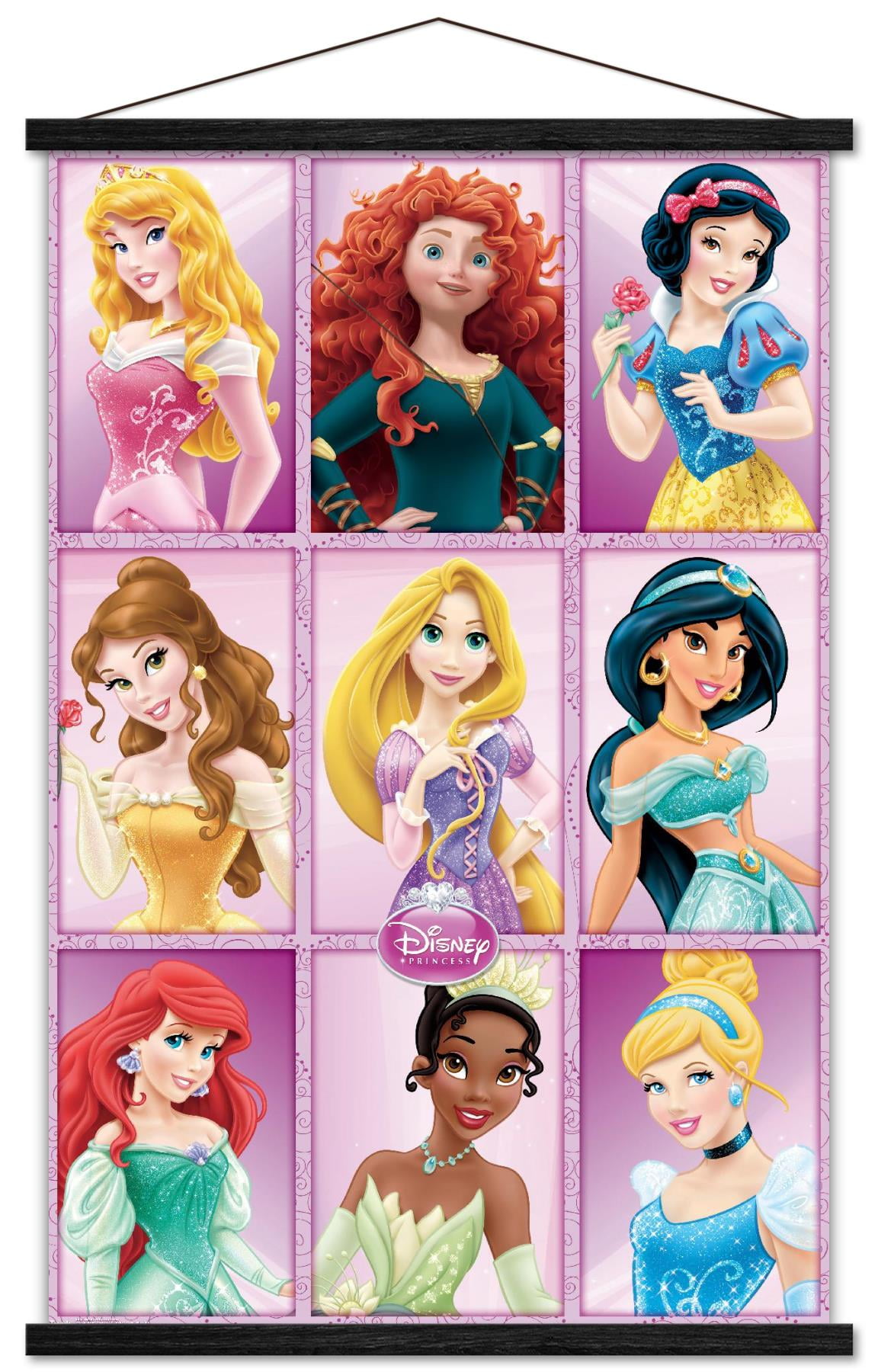 Disney Princess - Grid Wall Poster with Wooden Magnetic Frame, 22.375 ...