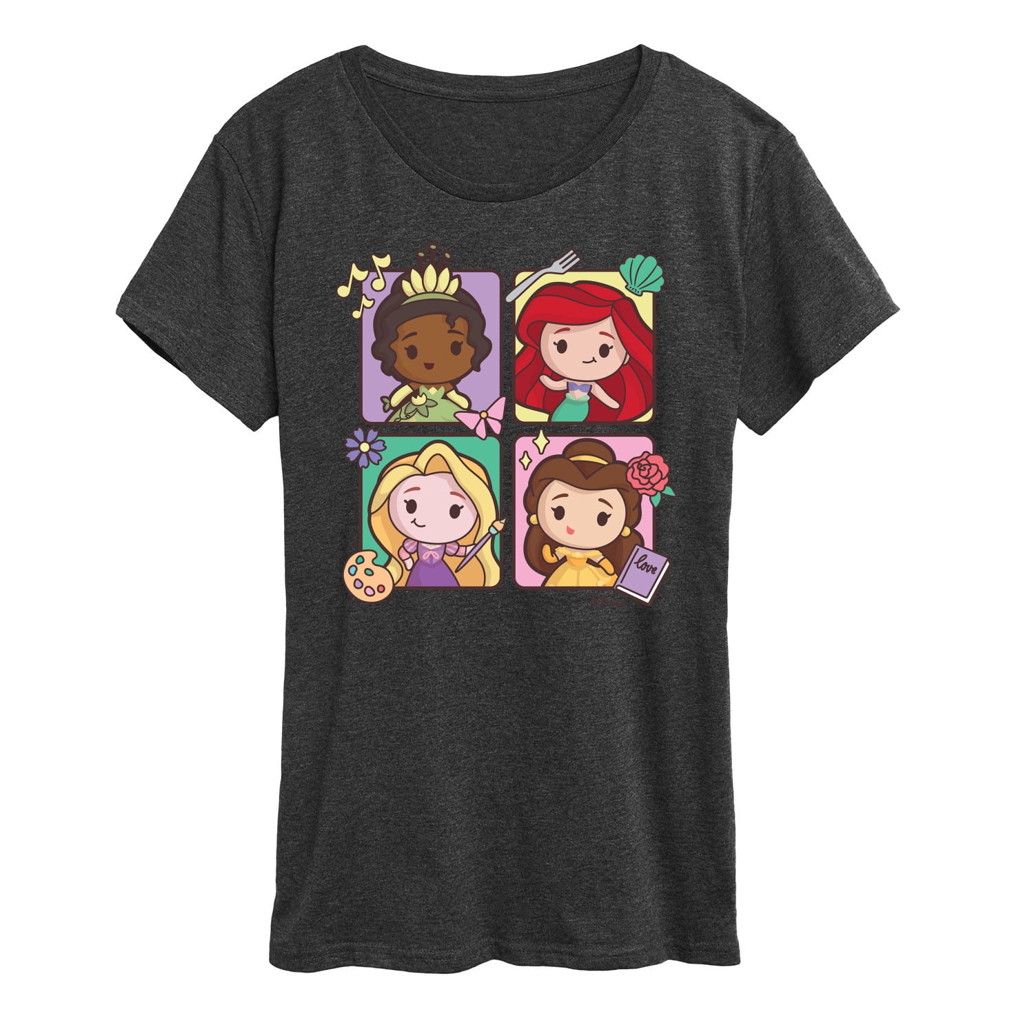 Disney - Princess Grid - Women's Short Sleeve Graphic T-Shirt - Walmart.com