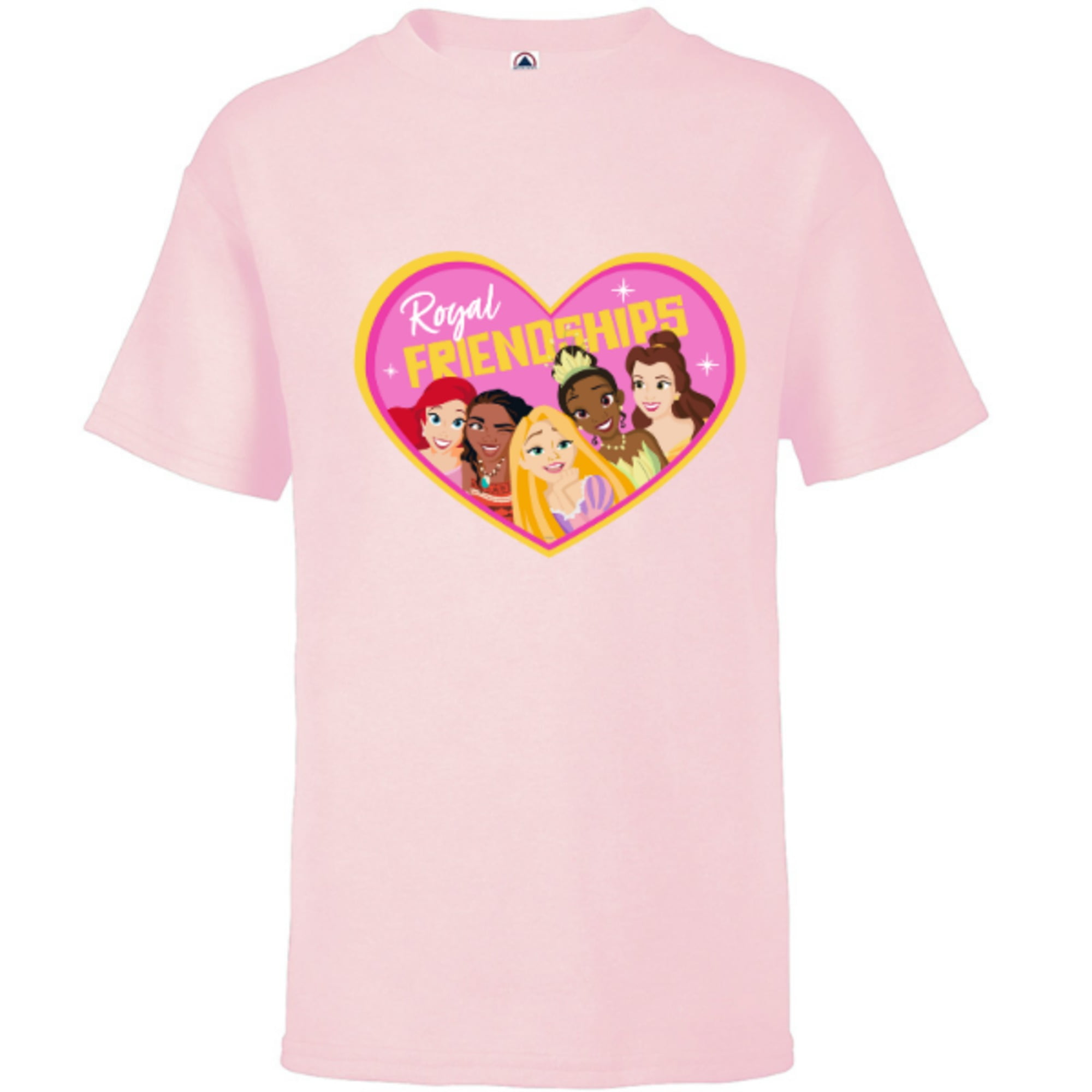 Disney Princess Group Heart Pink - Short Sleeve T-Shirt for Kids ...