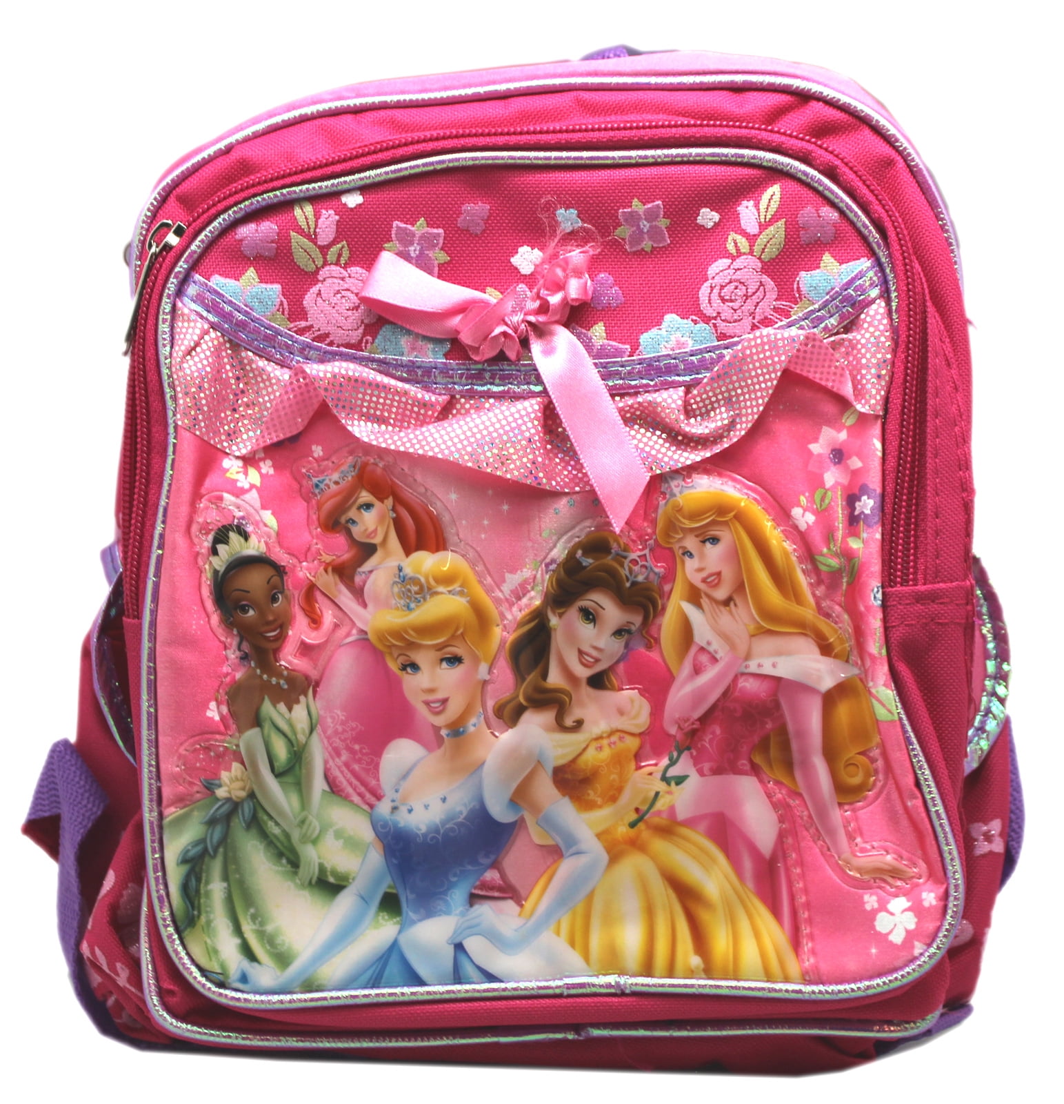Disney Princess Group Picture Pink Floral Toddler Mini Backpack (10in ...