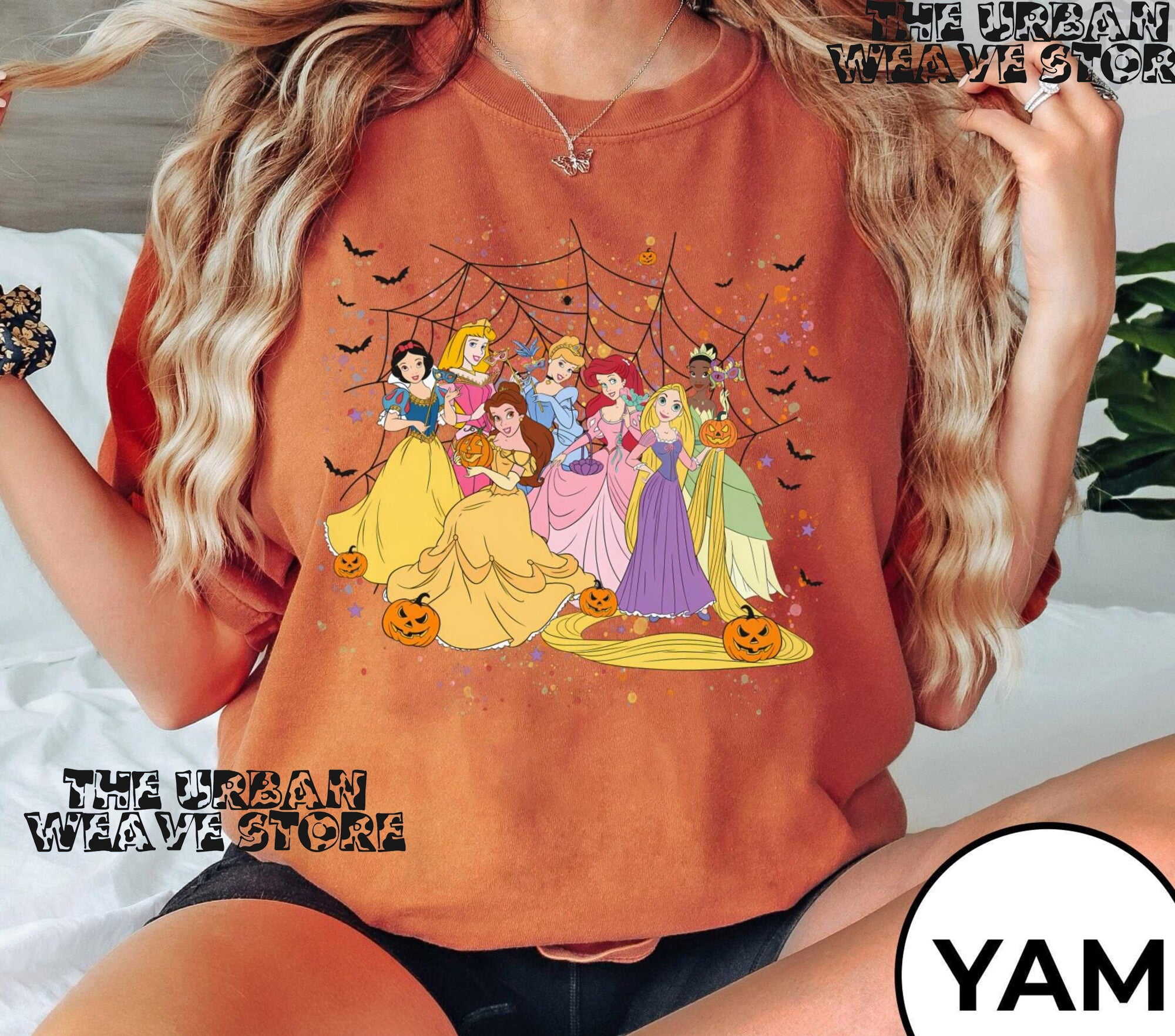 Disney Princess Halloween Party Shirt Cinderella Ariel Rapunzel Tiana ...
