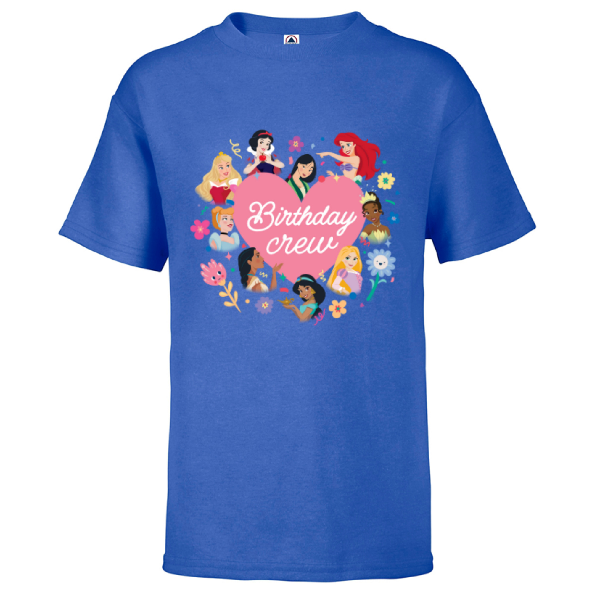 Disney Princess Heart Flowers Friends & Family Birthday Crew - Short ...