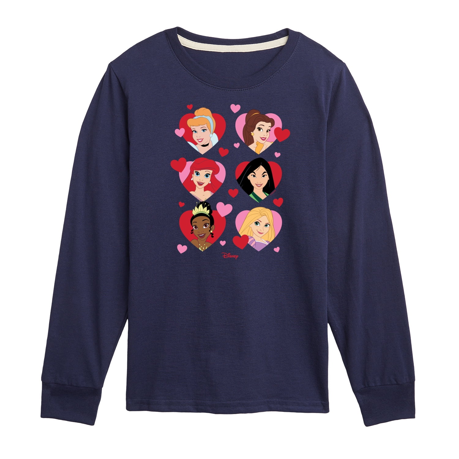Disney - Princess Heart Grid - Toddler And Youth Long Sleeve Graphic T ...