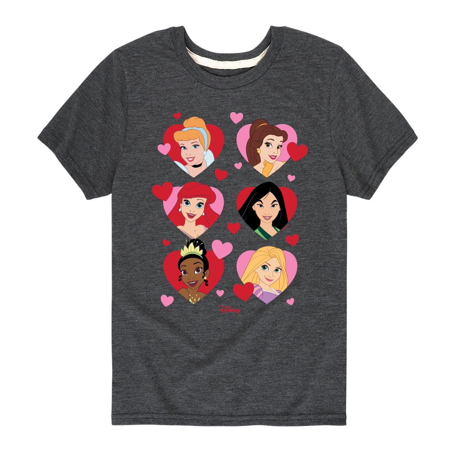 Disney - Princess Heart Grid - Toddler And Youth Short Sleeve Graphic T ...