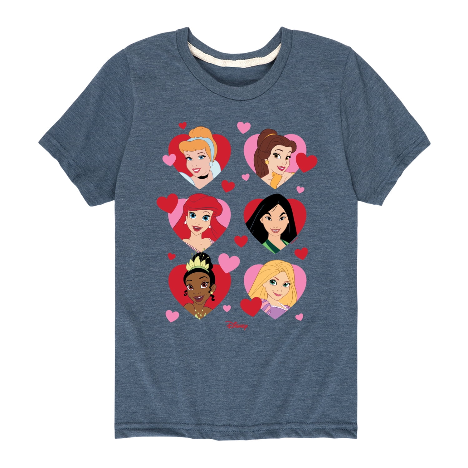 Disney - Princess Heart Grid - Toddler And Youth Short Sleeve Graphic T ...