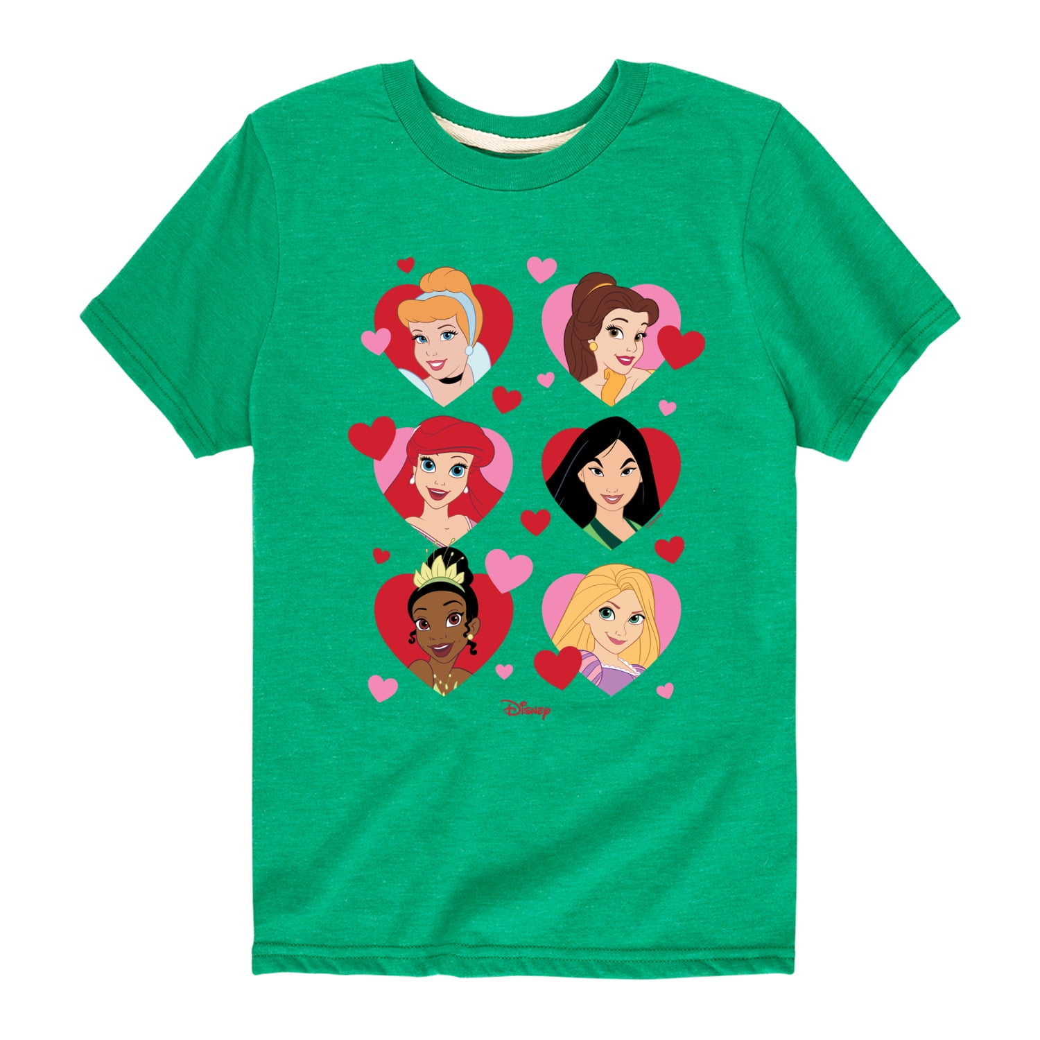 Disney - Princess Heart Grid - Toddler And Youth Short Sleeve Graphic T ...