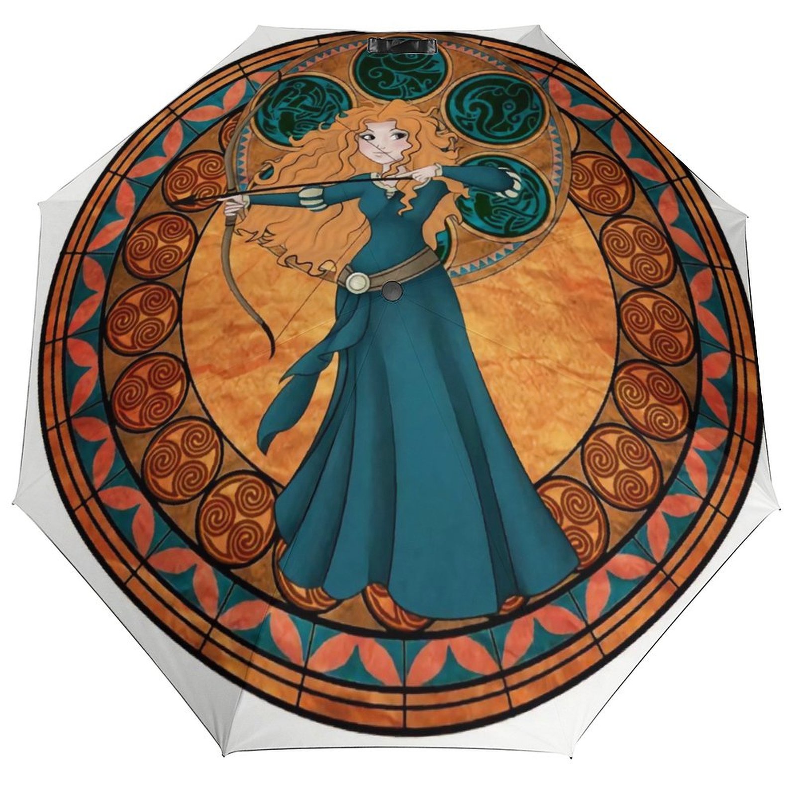 Disney-Princess Heart Strong Merida Umbrella,Strongest Windproof Travel ...