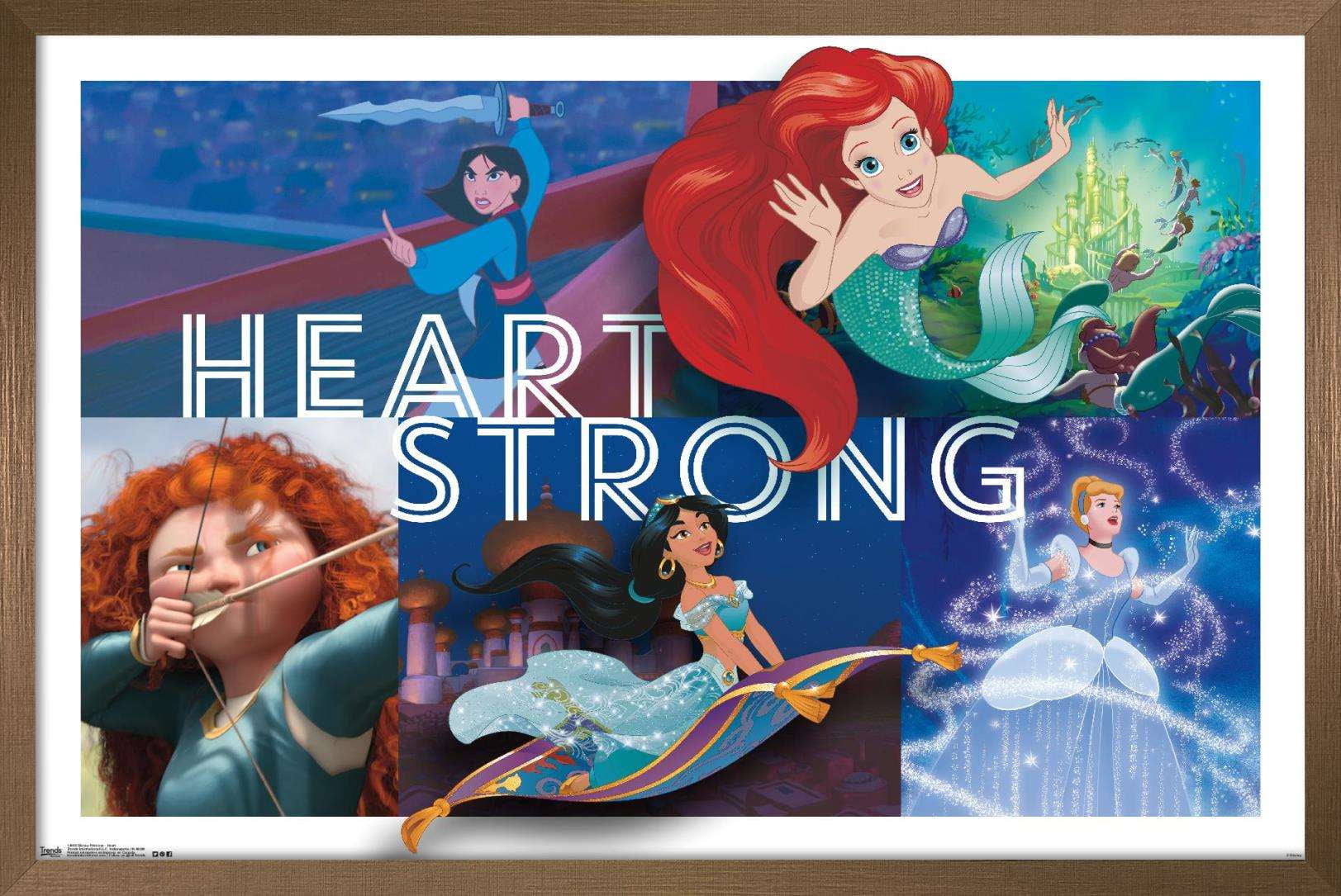 Disney Princess - Heart Wall Poster, 14.725" x 22.375", Framed ...