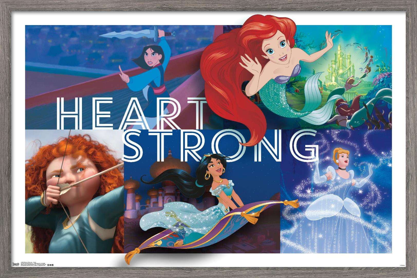 Disney Princess - Heart Wall Poster, 14.725" x 22.375", Framed ...