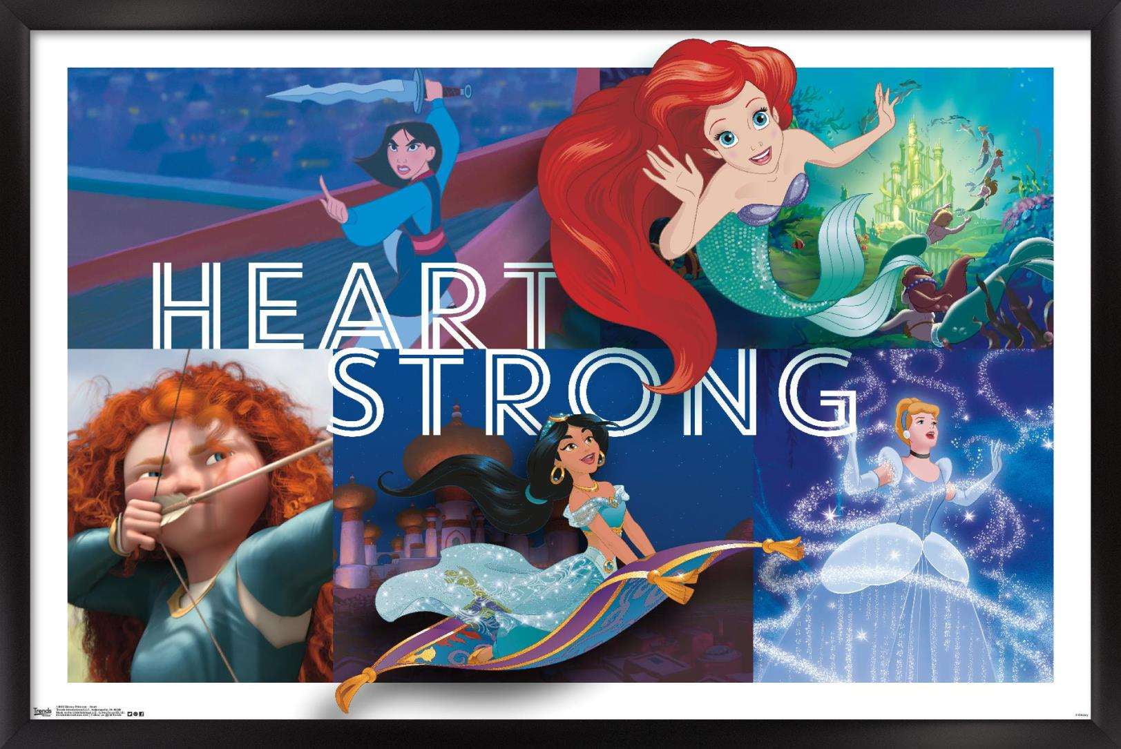 Disney Princess - Heart Wall Poster, 14.725" x 22.375", Framed ...