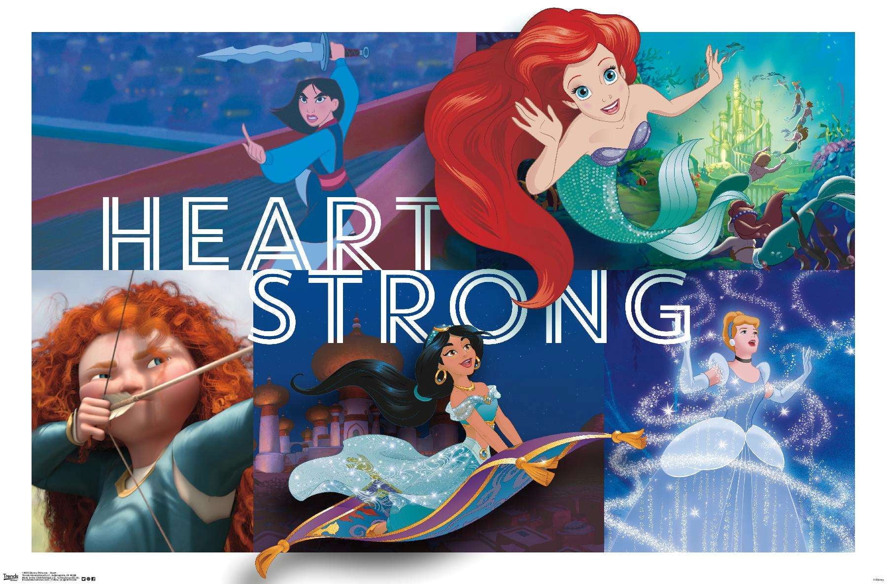 Disney Princess - Heart Wall Poster, 14.725" x 22.375" - Walmart.com