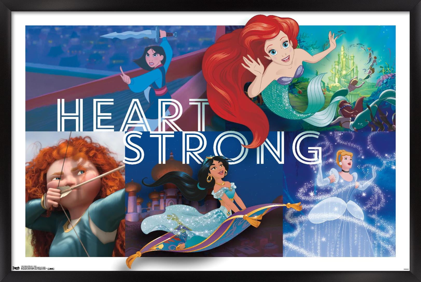 Disney Princess - Heart Wall Poster, 22.375" x 34", Framed - Walmart.com
