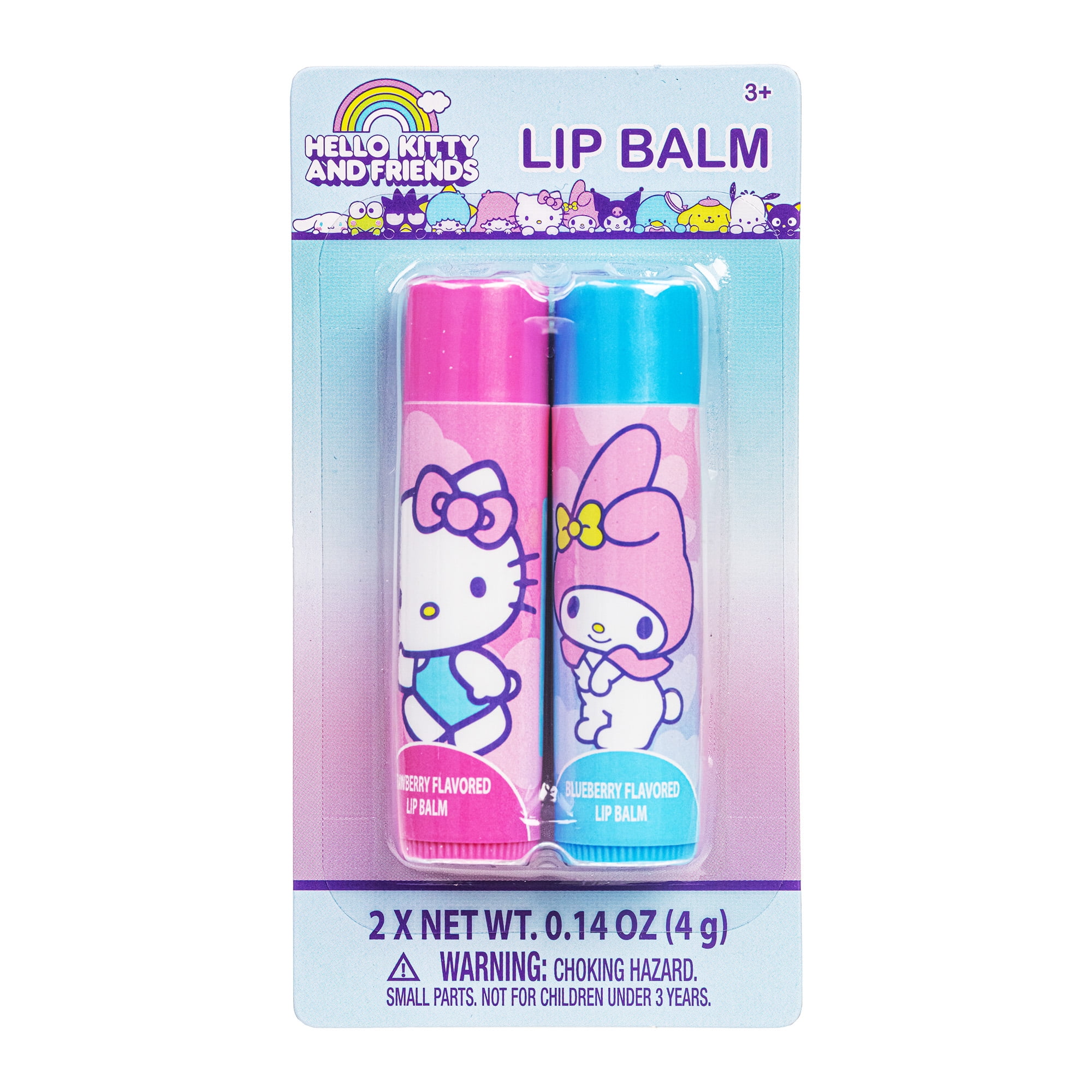 Hello Kitty 2-Pack Lip Balm Set for Kids, Non-Toxic, Moisturizing ...