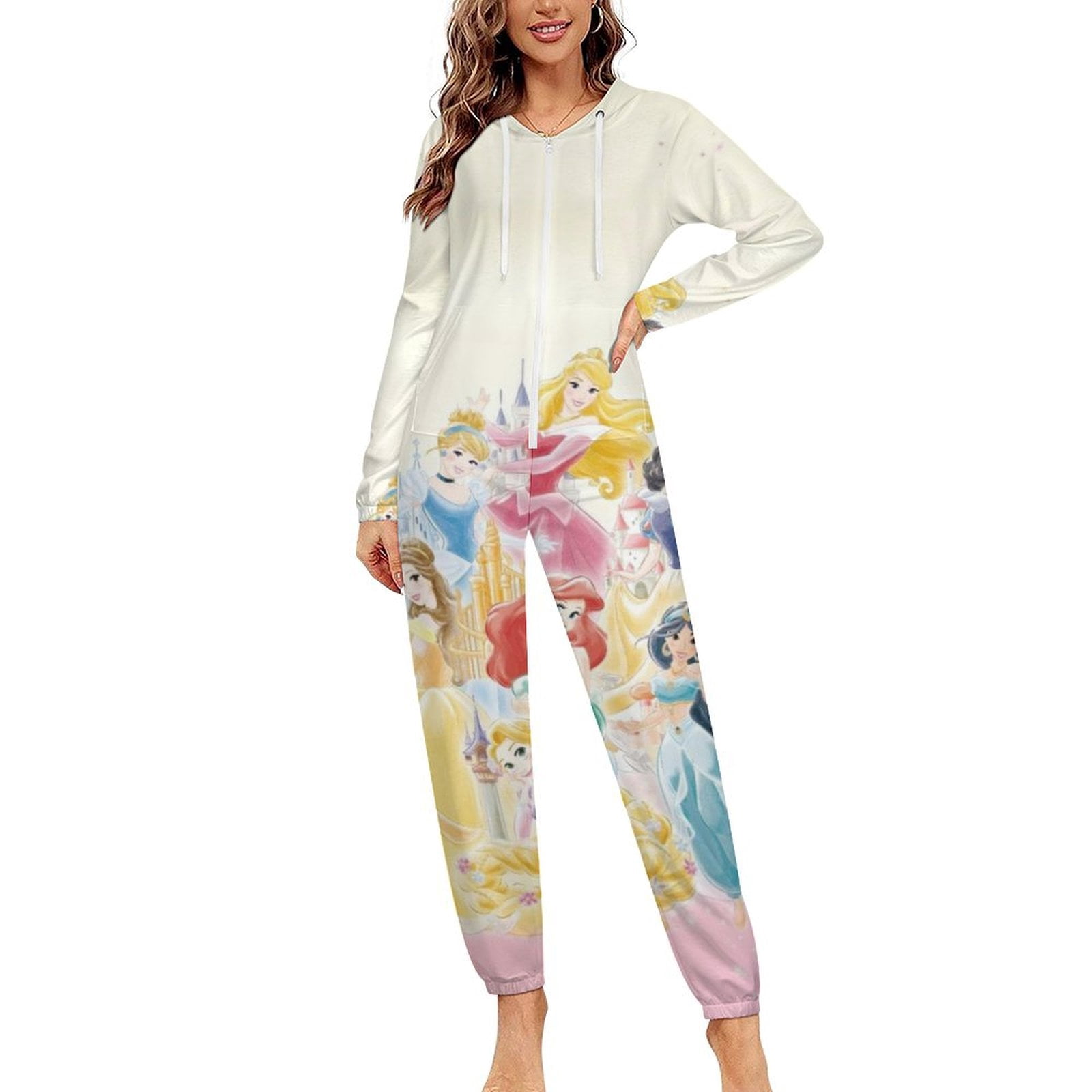 Disney Princess Hood zipper one-piece pajamas for women 2XL - Walmart.com