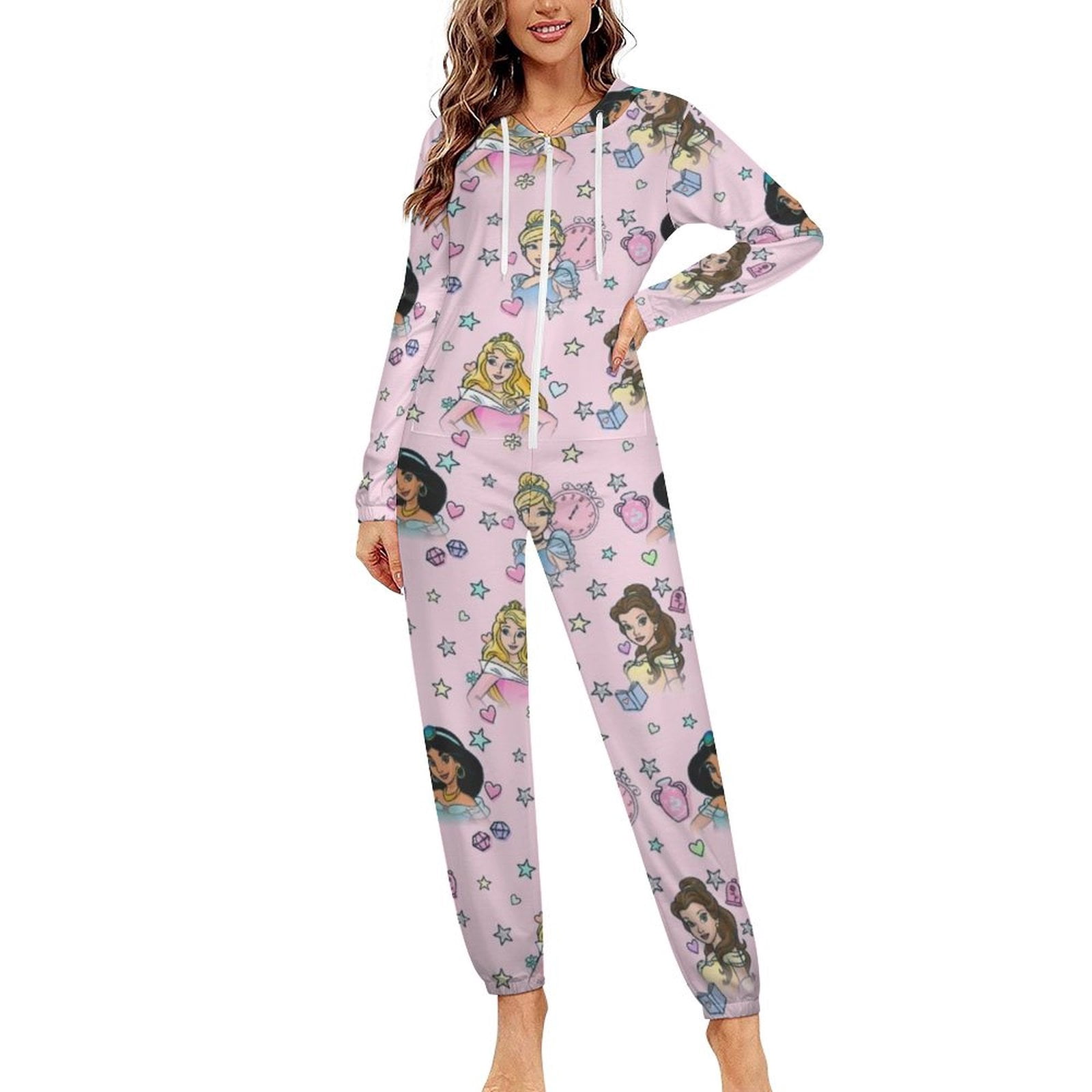 Disney Princess Hood zipper one-piece pajamas for women 4XL - Walmart.com