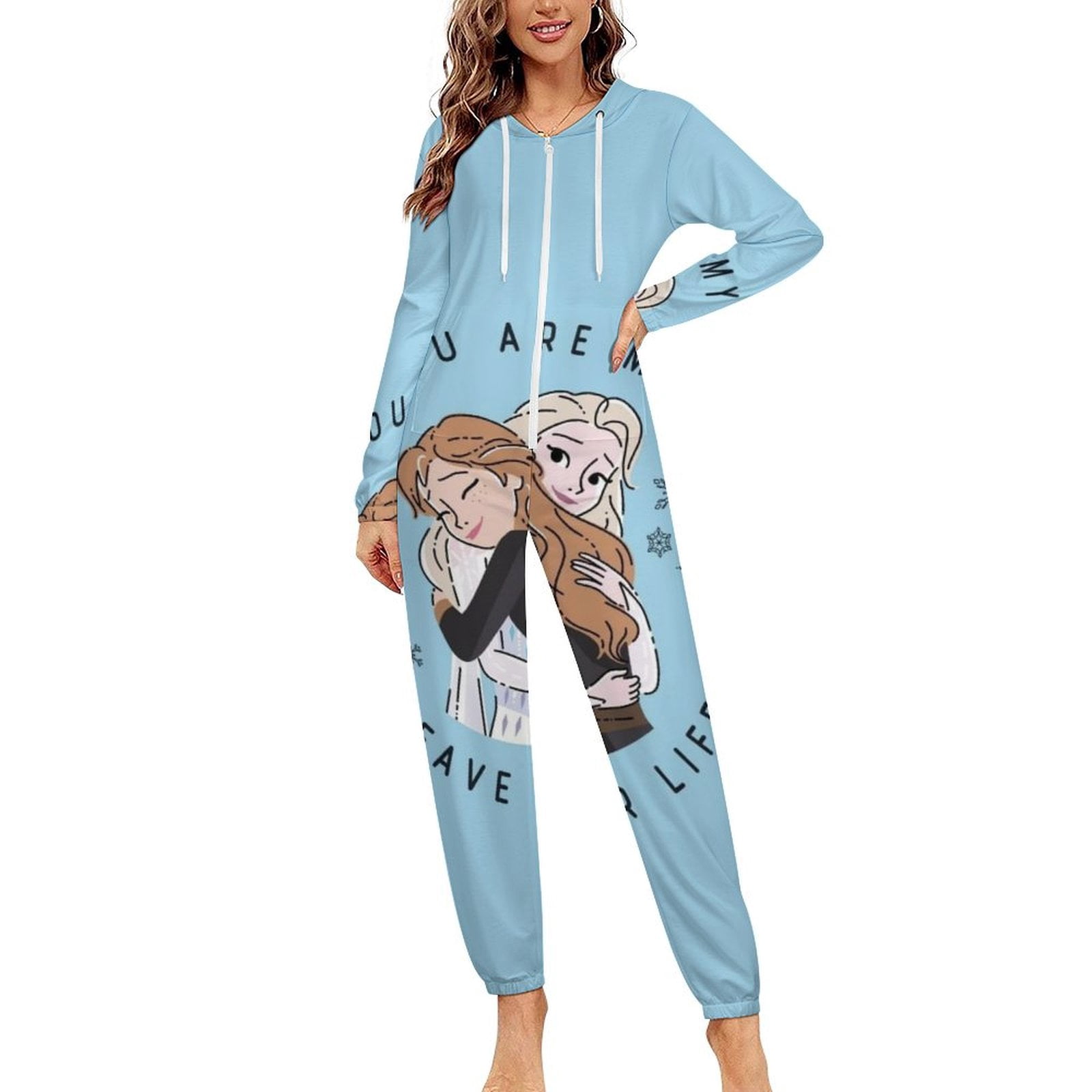 Disney Princess Hood zipper one-piece pajamas for women L - Walmart.com