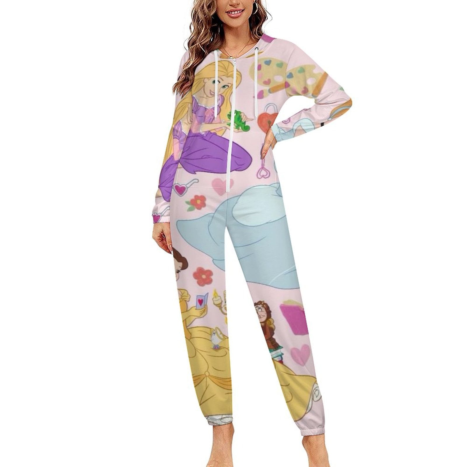 Disney Princess Hood zipper one-piece pajamas for women XL - Walmart.com