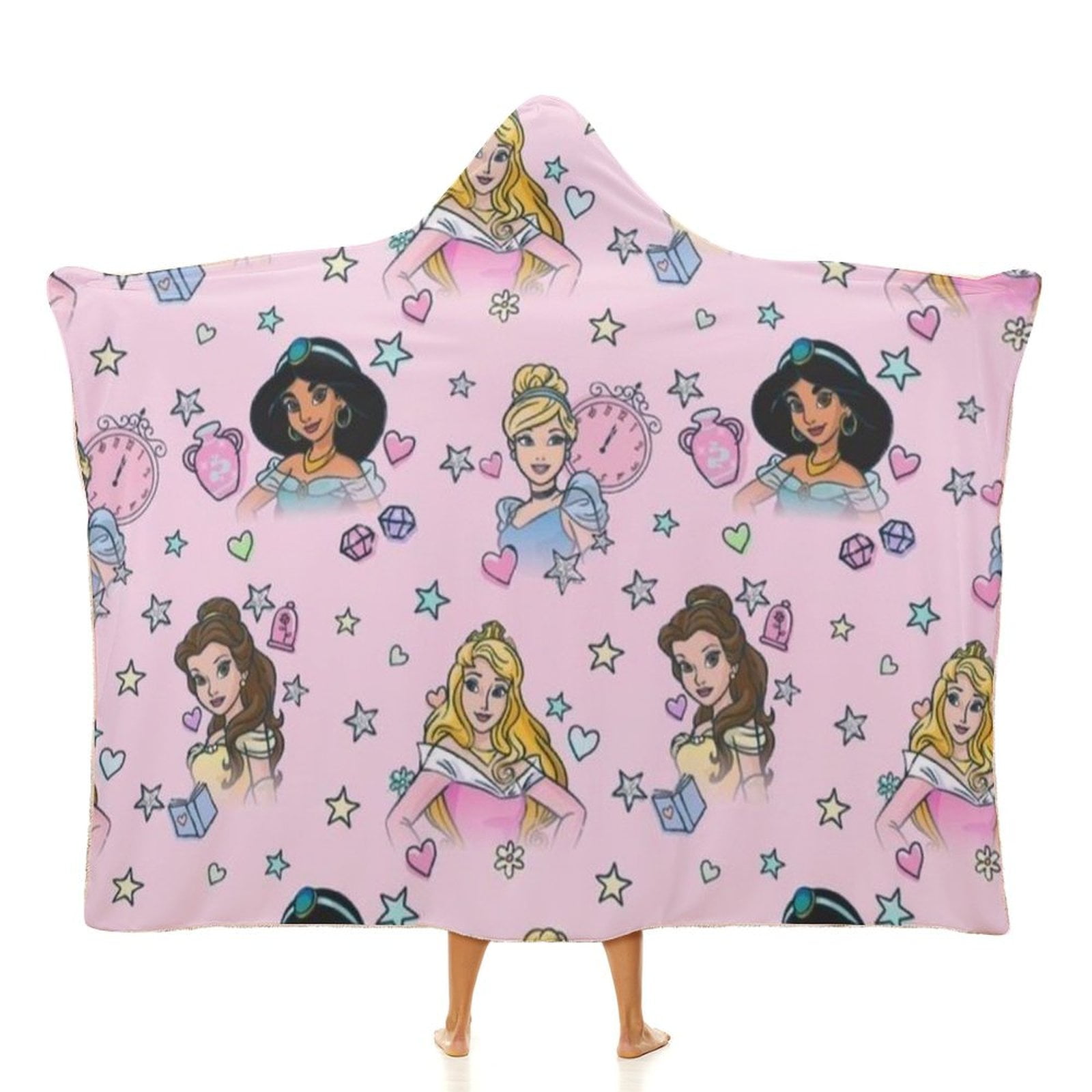 Disney Princess Hooded blankets ponchos wearable for kids adults ...